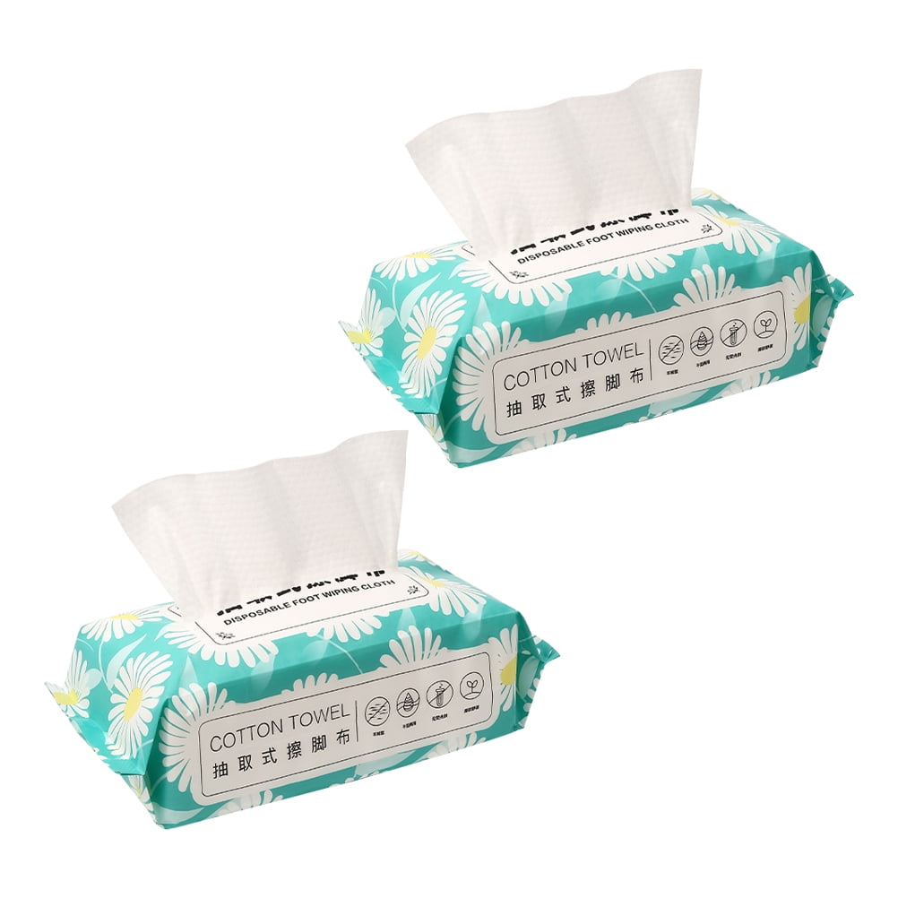 WHAMVOX 2 Bags Spa Foot Wipes Use Cleaning Towels Travel Baby White ...