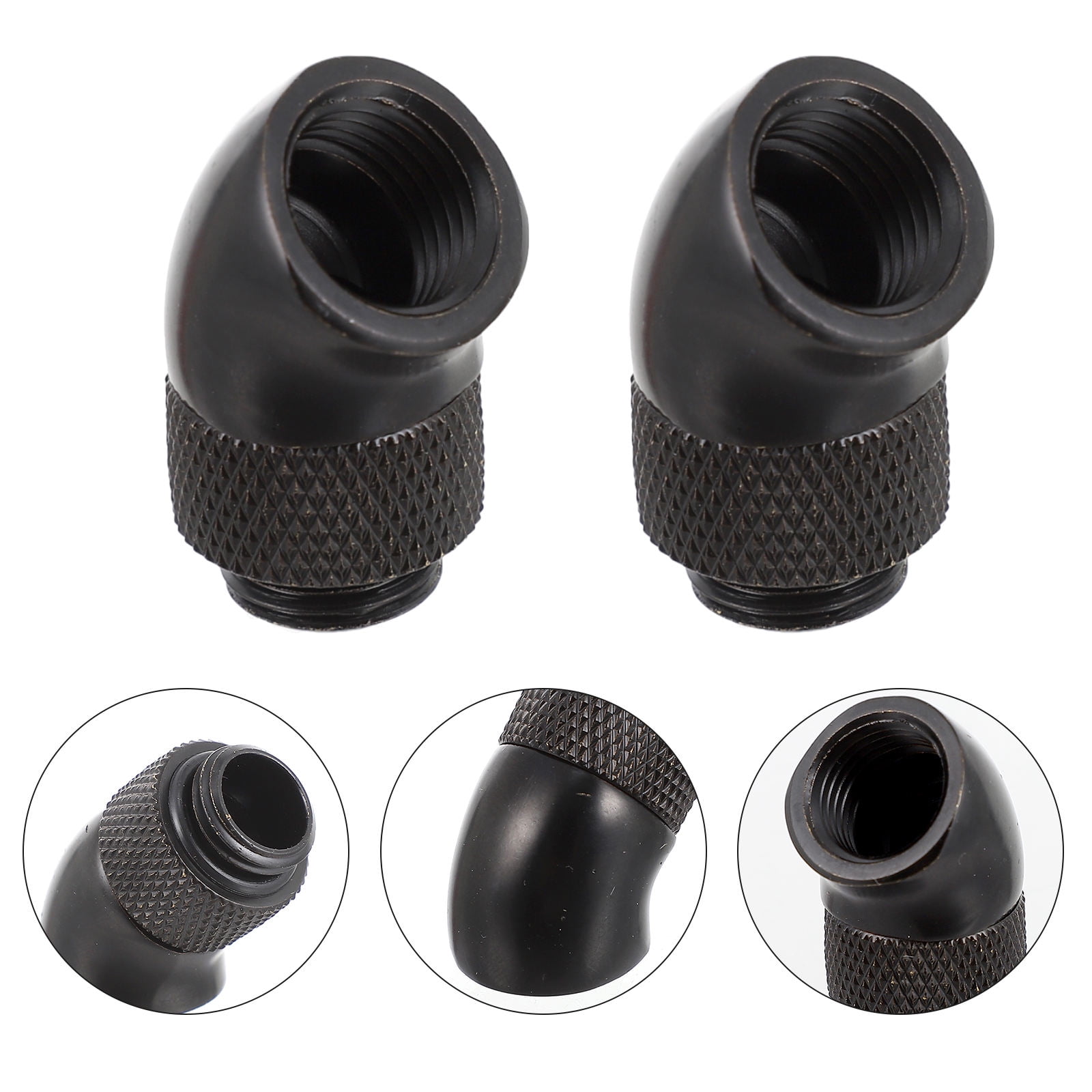 WHAMVOX 2 PCS Computer Water Cooling Fittings 3.5X1.5X1.5CM Black ...