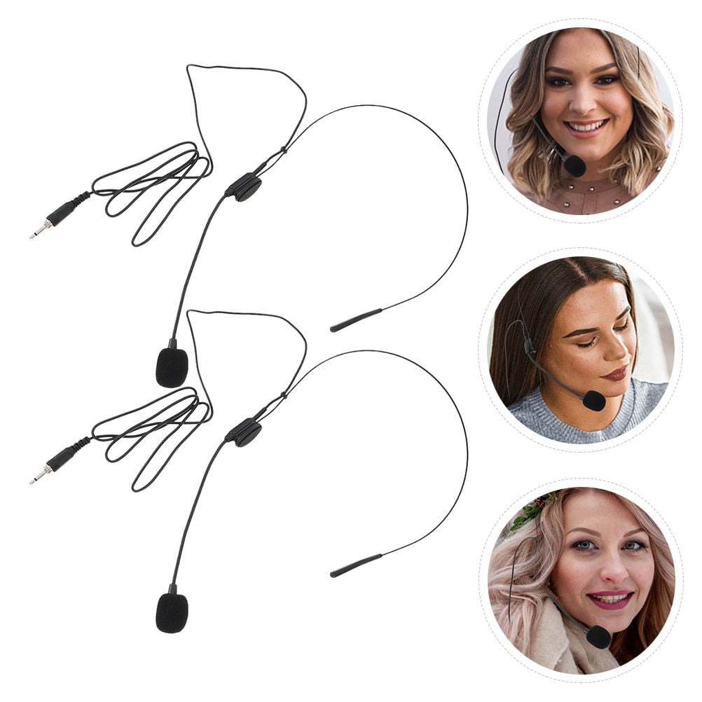 WHAMVOX 2 PCS Head-mounted Mic Screw Locking Voice Amplifier Speaker Headset Microphone ...