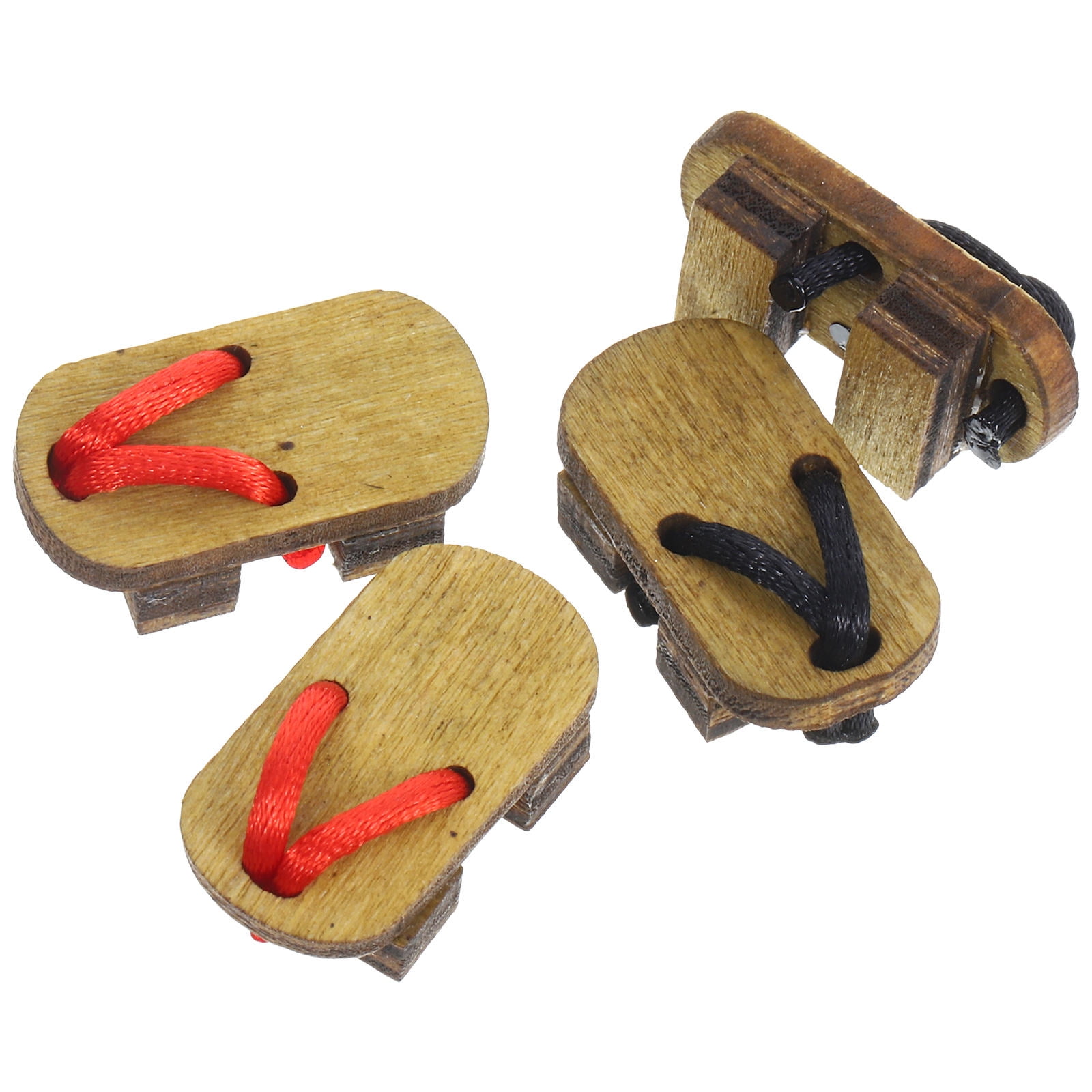 WHAMVOX 2 Pairs Dollhouse Clog Decoration Simulation Wooden Clogs ...