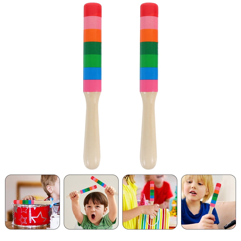 HEANUJJ Musical Rhythm Sticks Wood 2 Pairs Rhythm Development Practice ...