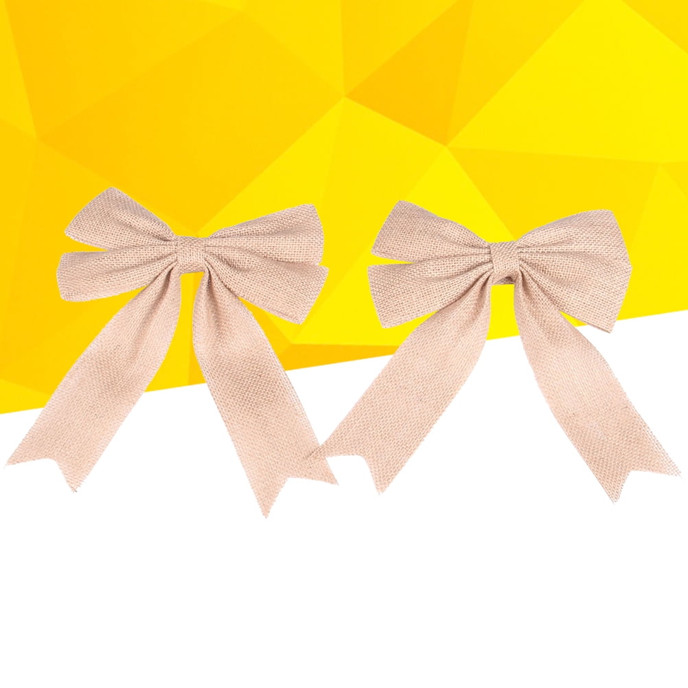 WHAMVOX 2 Pcs Bow Baby Decoration Hessian Jute Bows Premium Material - Walmart.com