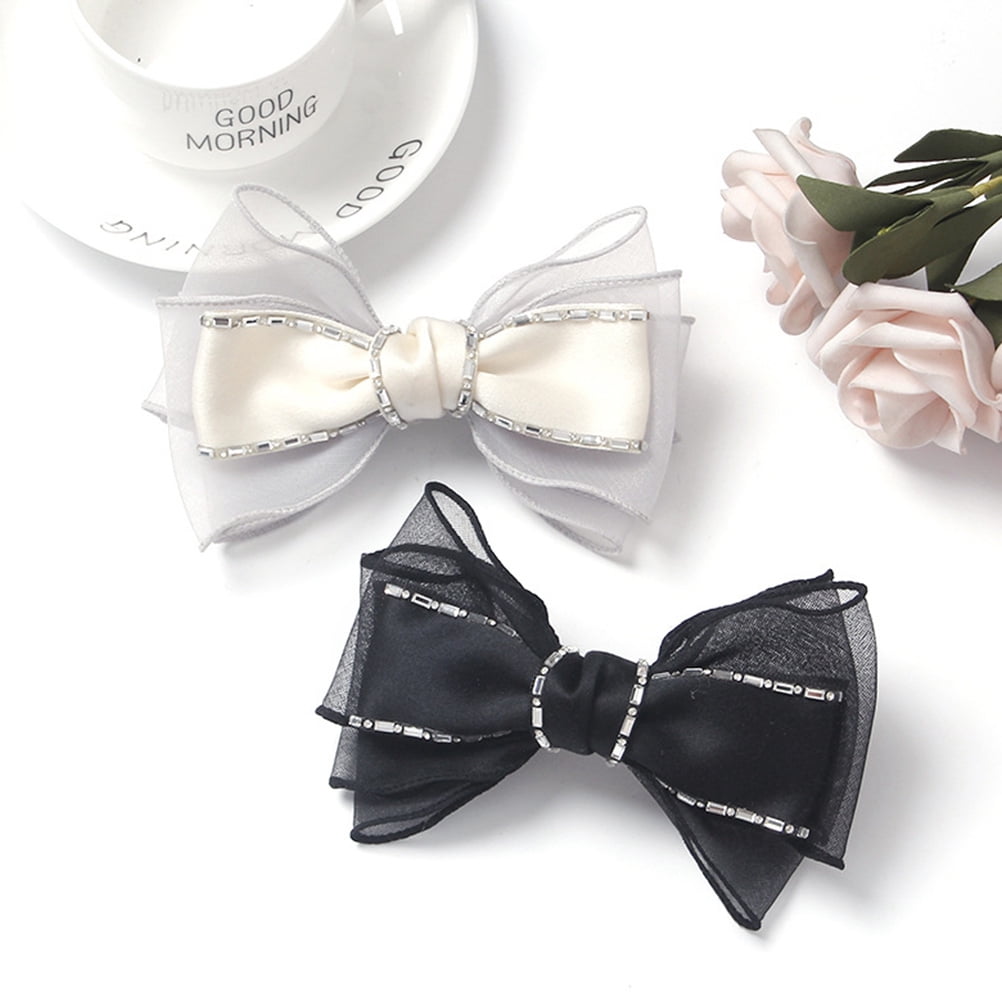 WHAMVOX 2-Pack Women's Bow Hairpin Barrettes with Cute Fabric and ...