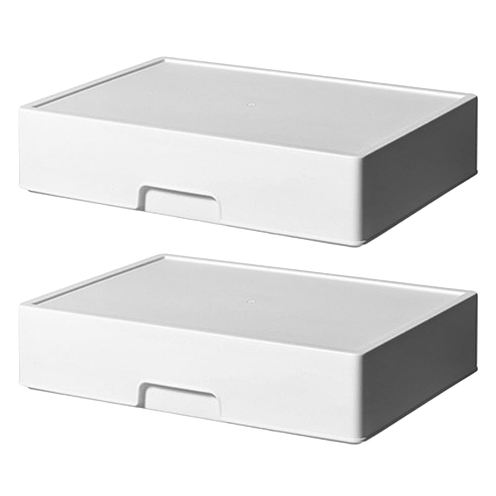 WHAMVOX 2 Pcs Business Card Storage Box Organizer Drawer Type Labelled ...