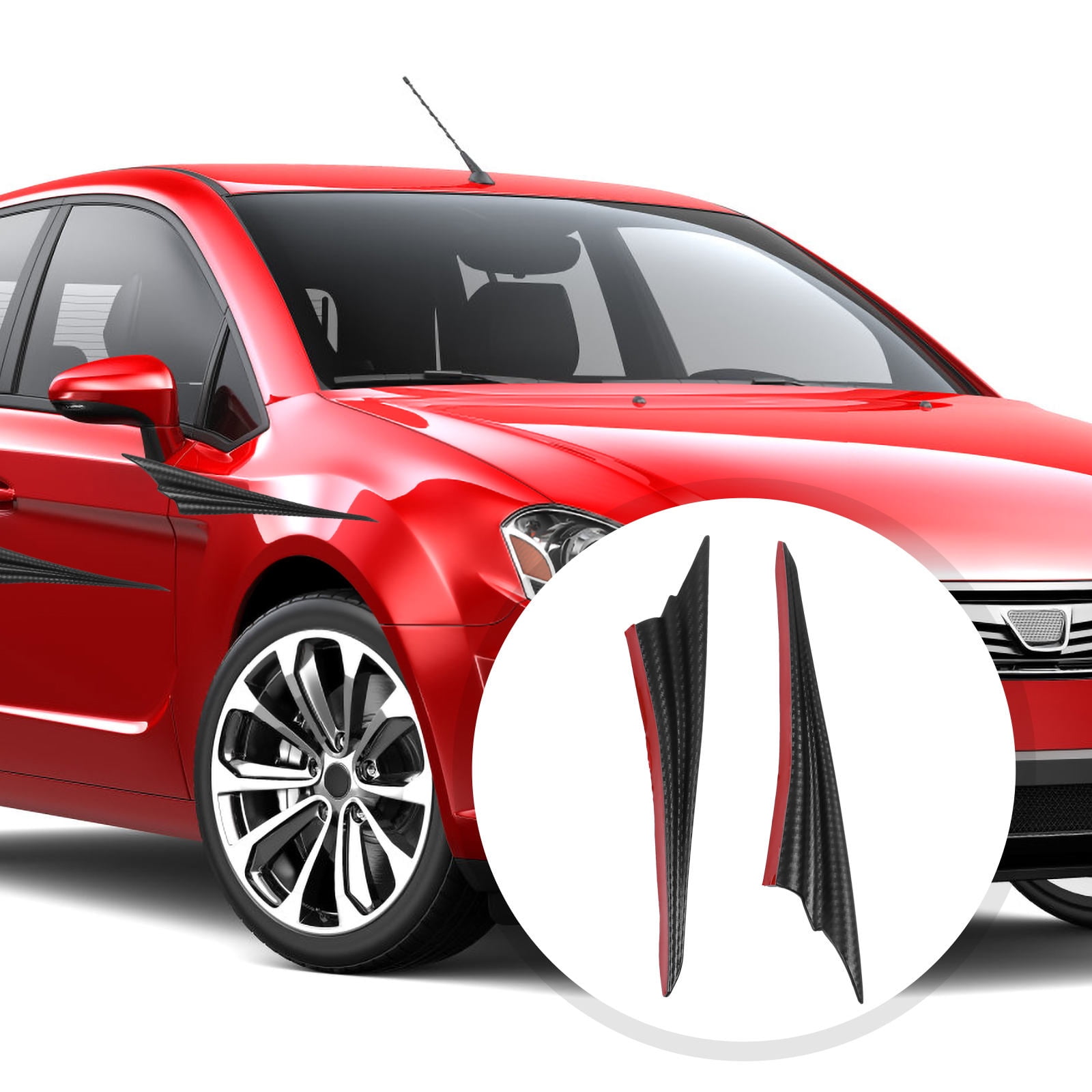 WHAMVOX 2 Pcs Car Modification Parts Paintable Fins Protects Front ...