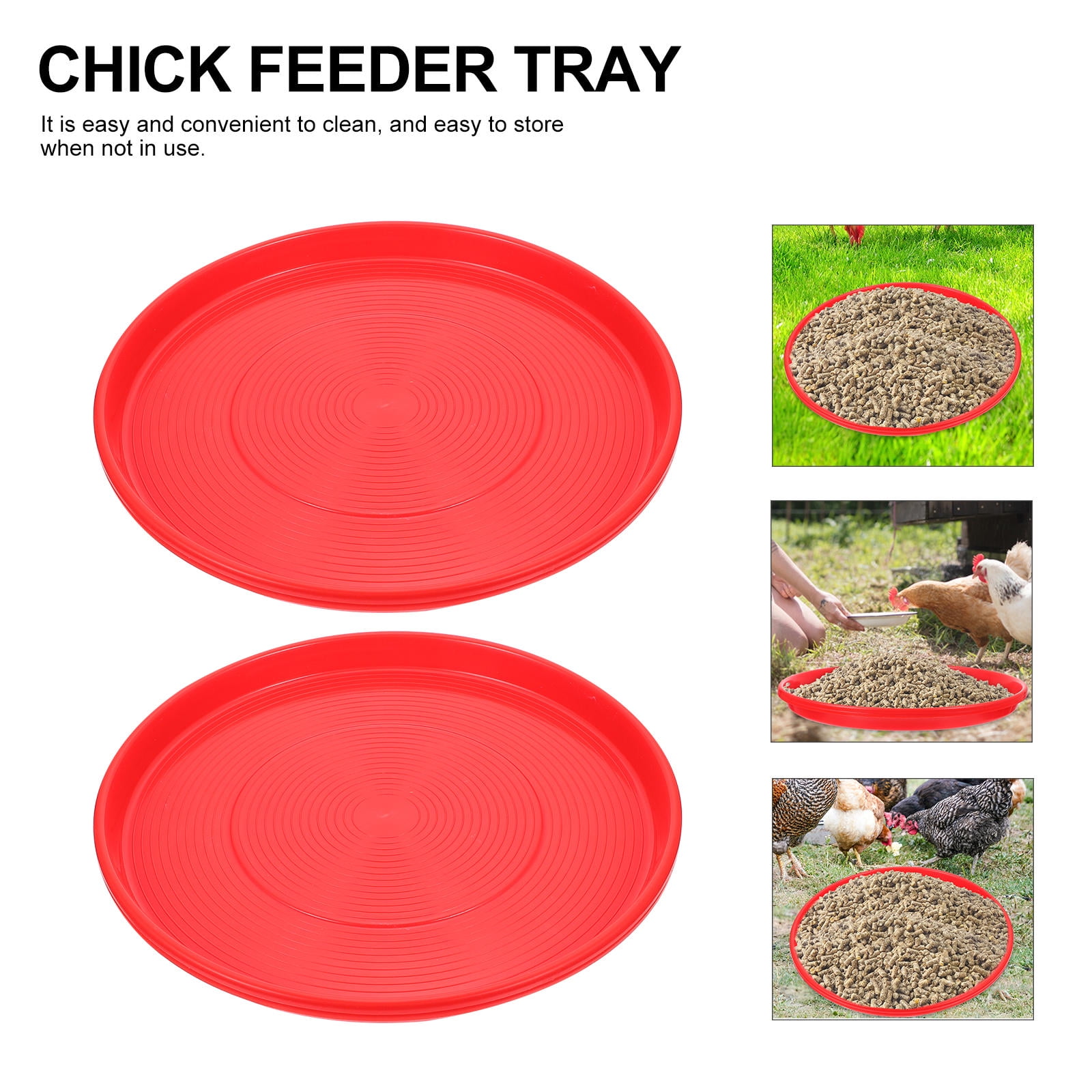WHAMVOX 2 Pcs Chicken Feeding Plates Food Feeding Container Trays ...