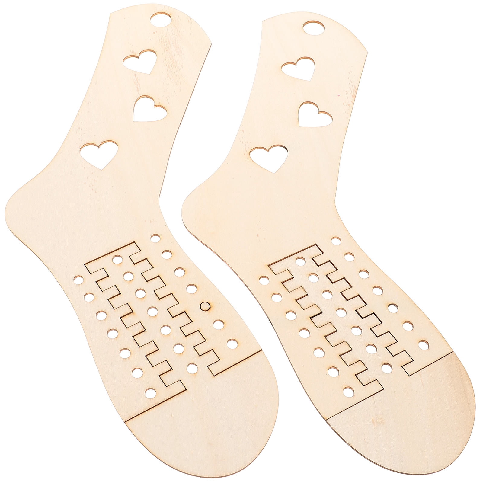 WHAMVOX 2 Pcs Crochet Socks Form Wooden Knitting Tools Blockers ...