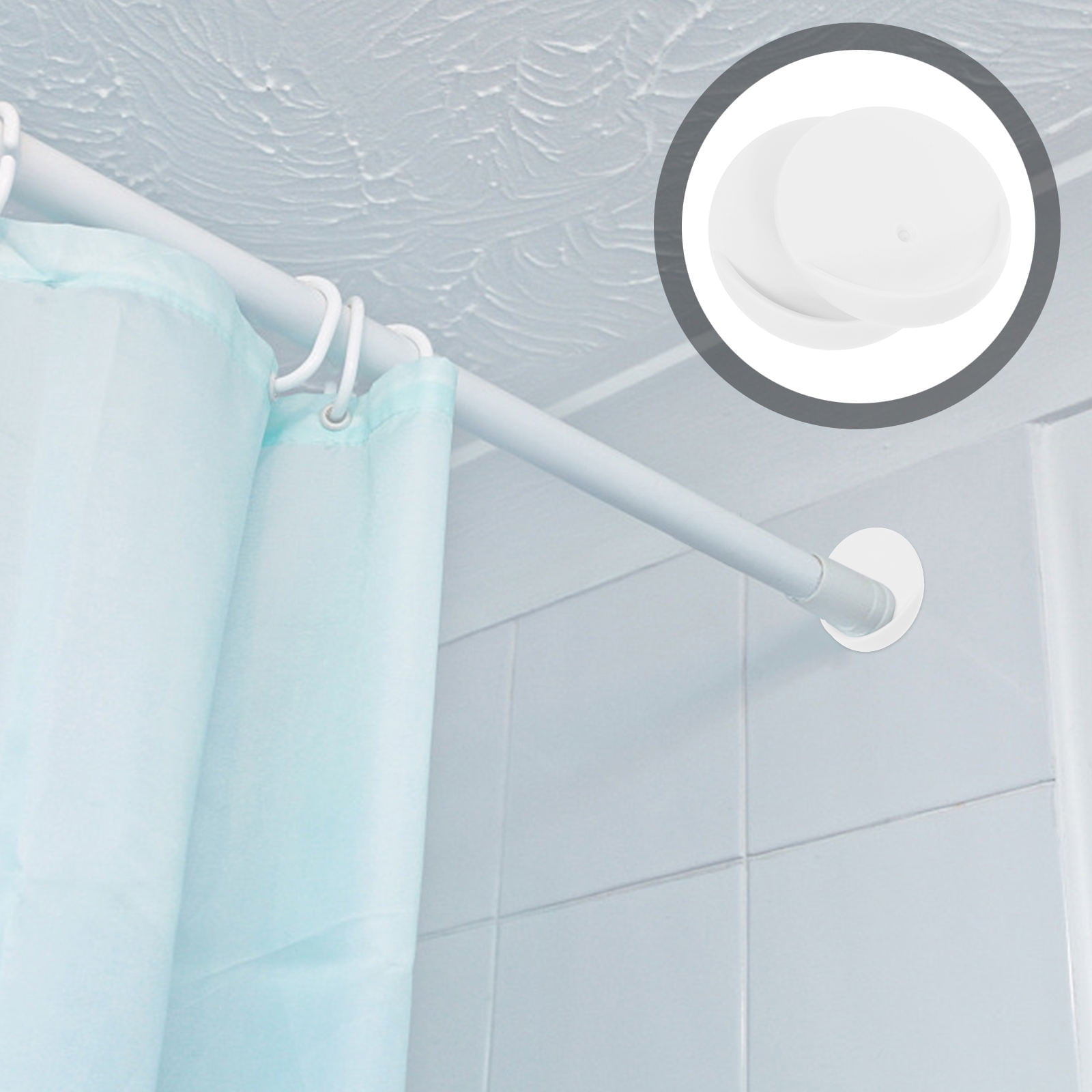 WHAMVOX 2 Pcs Curtain Rods Holder Support for Bathroom Tube Wardrobe ...