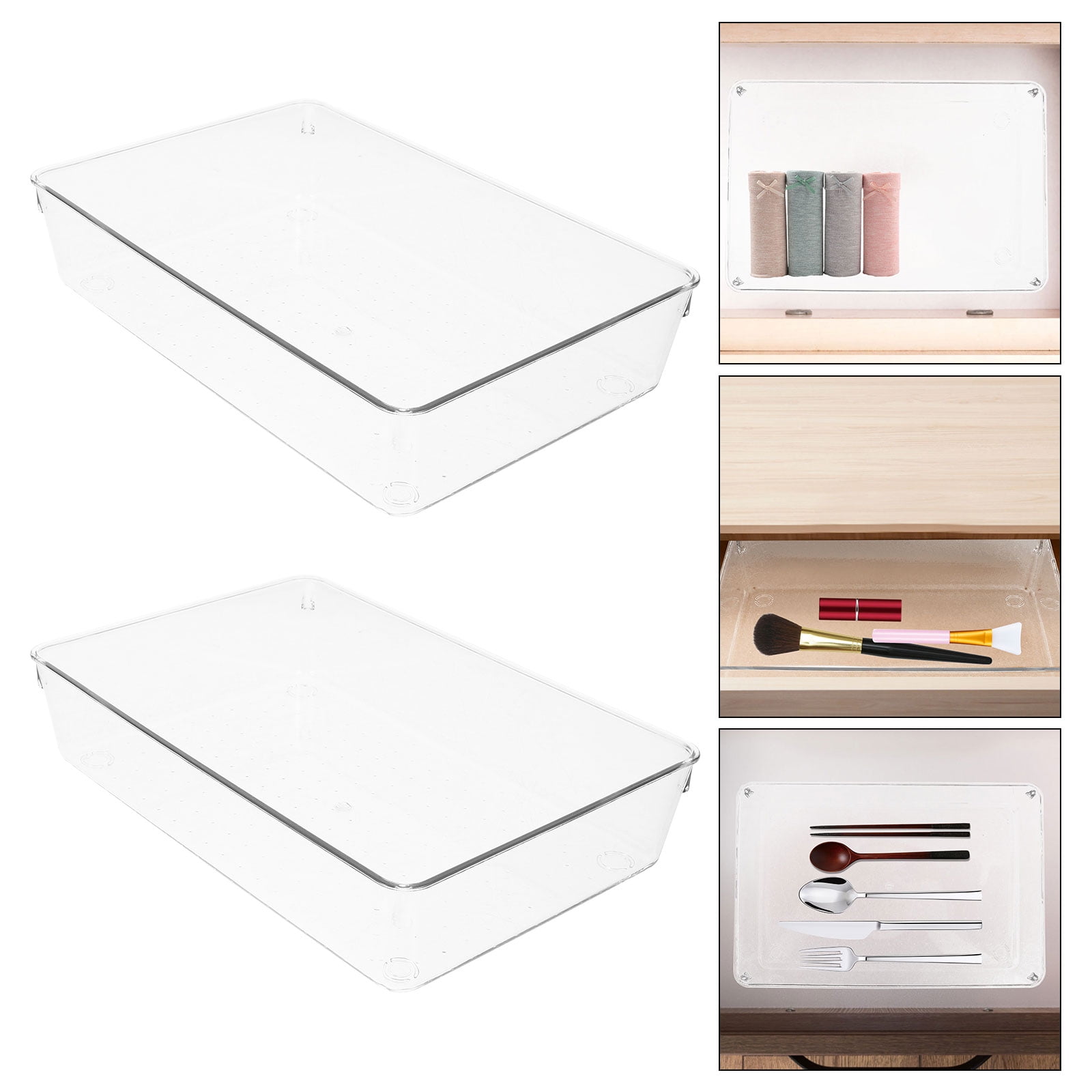 WHAMVOX 2 Pcs Cutlery Drawer Organiser Storage Drawers Tableware Box ...