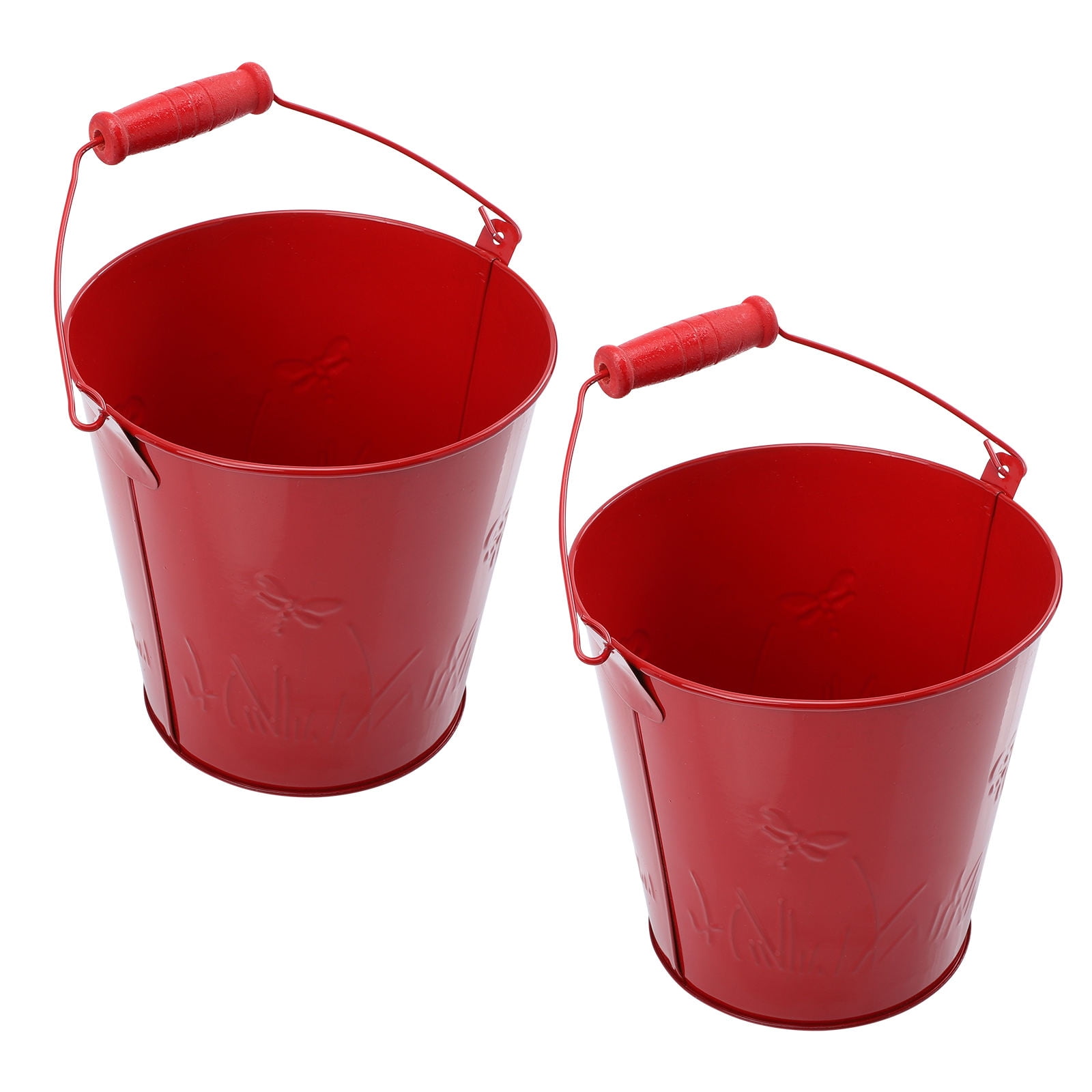WHAMVOX 2 Pcs Desktop Storage Small Iron Bucket Buckets with Handle ...