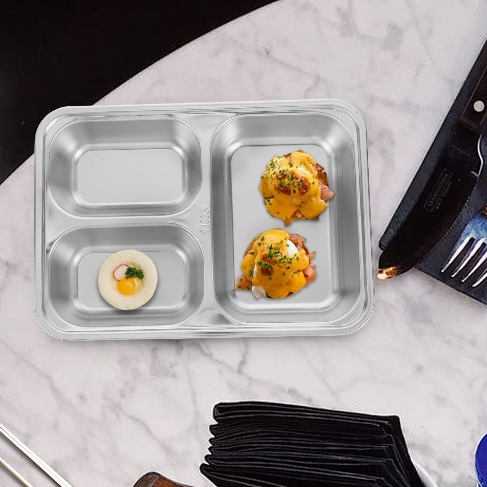 WHAMVOX 2 Pcs Divided Dinner Tray Portion Control Student - Walmart.com