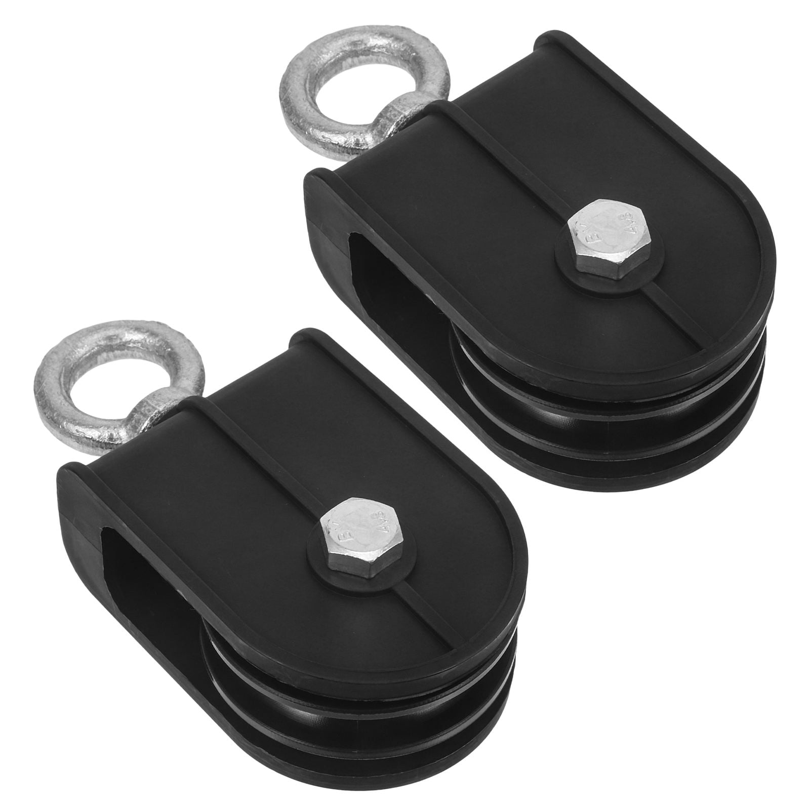 WHAMVOX 2 Pcs Double Cable Pulley Wheel Travel 12.20X6.00X4.70CM Black ...