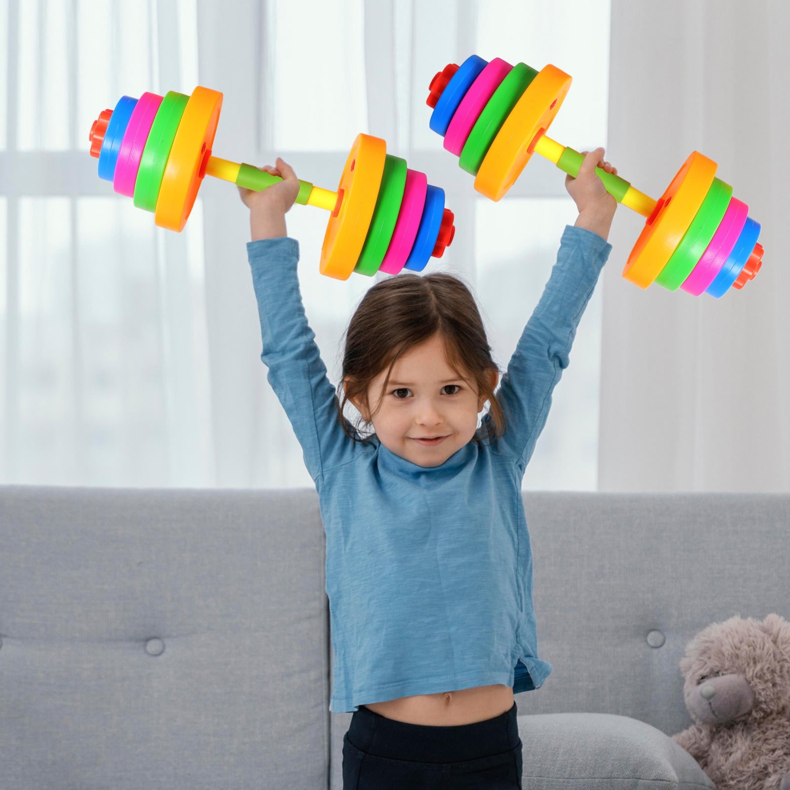 WHAMVOX 2 Pcs Dumbbell Barbell Toys Fitness Primary School - Walmart.com