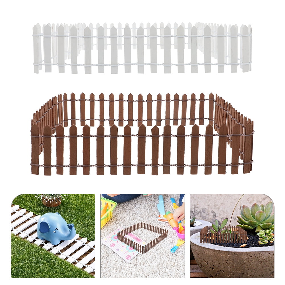 LITINKIMI Decorative Miniature Fences Brown 2Pcs 35.37X1.97X0.08In ...