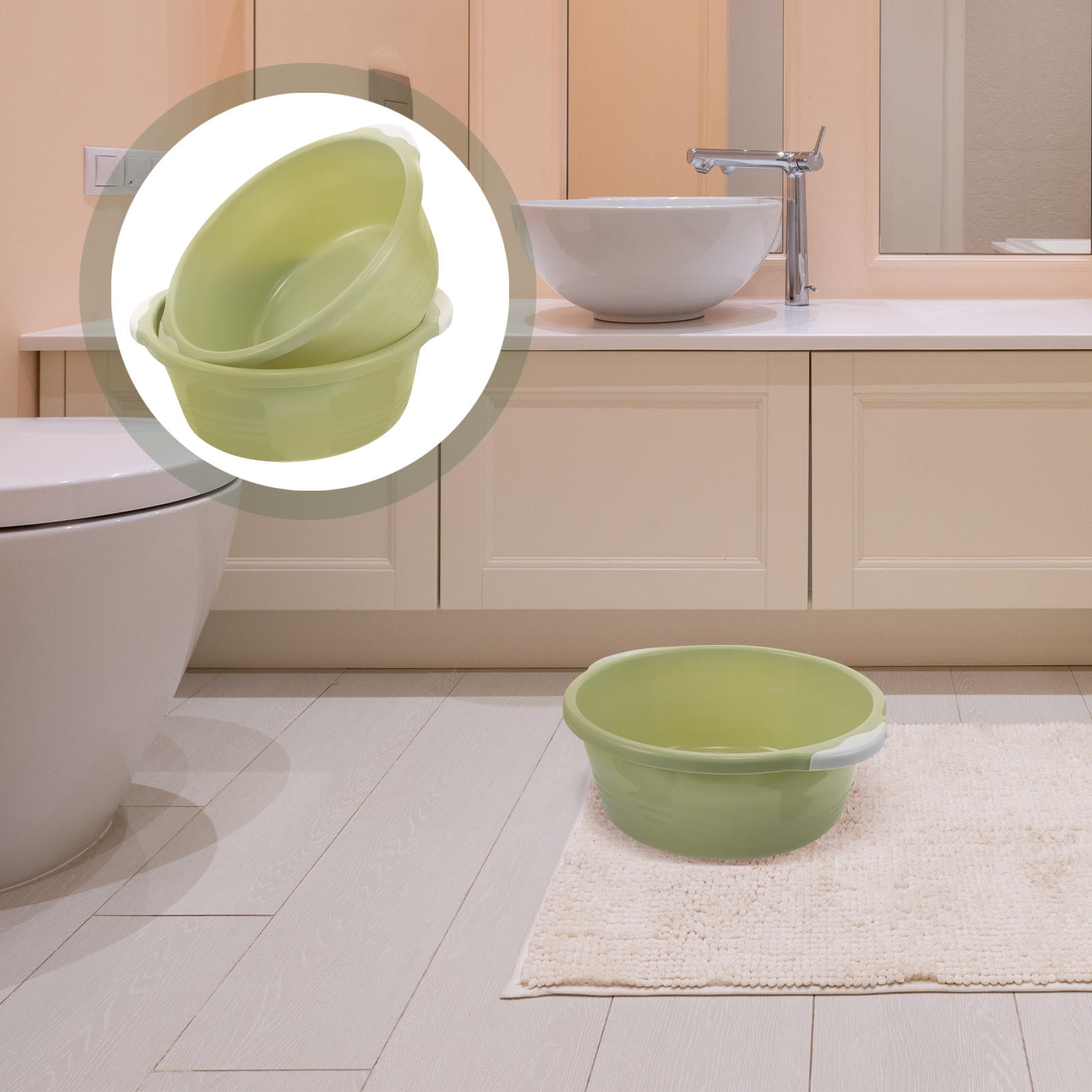 WHAMVOX 2 Pcs Feet Wash Basin Washbasin Plastic Practical Home Bathroom ...