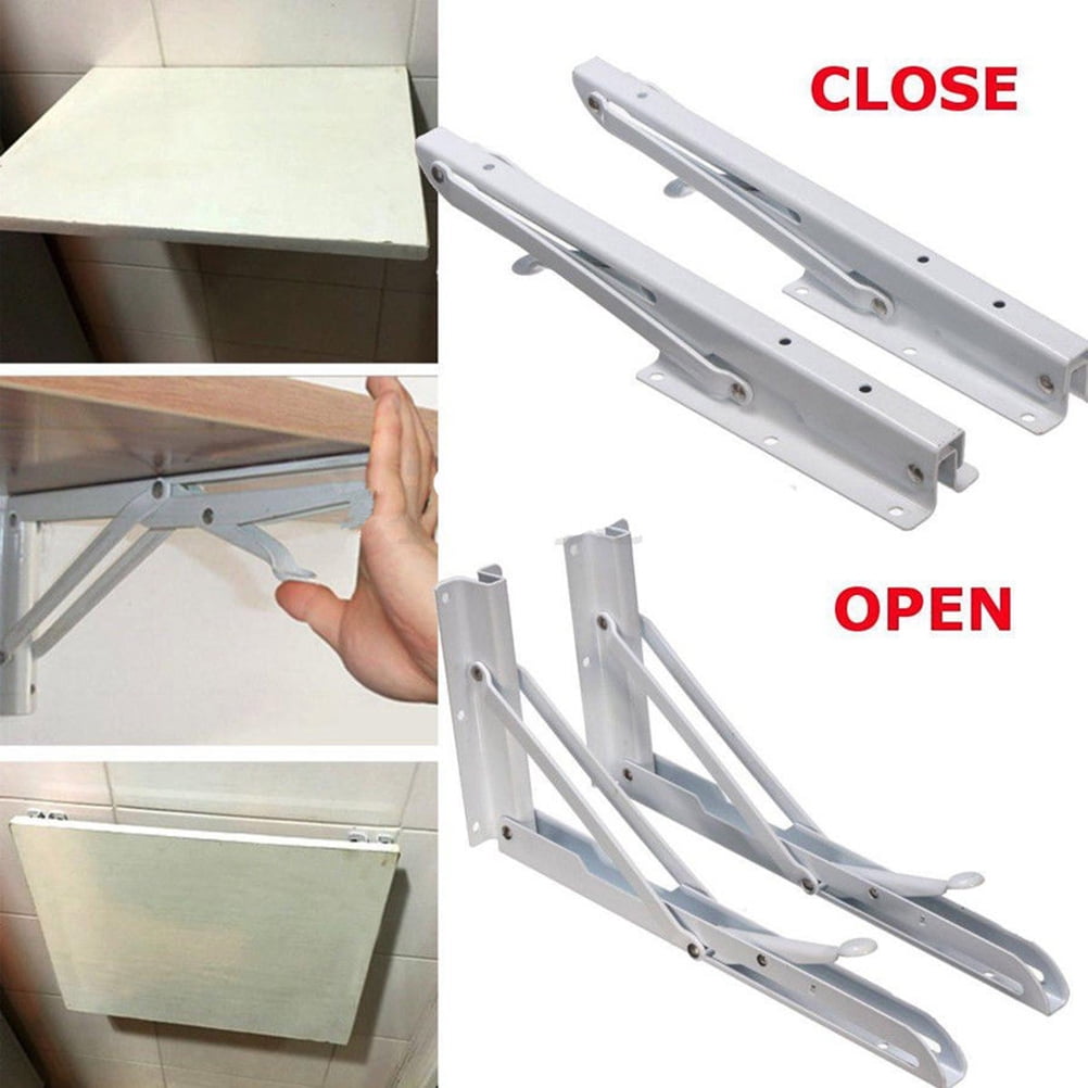 WHAMVOX 2 Pcs Folding Tripod Shelves for Shelf Spring Loaded Support ...