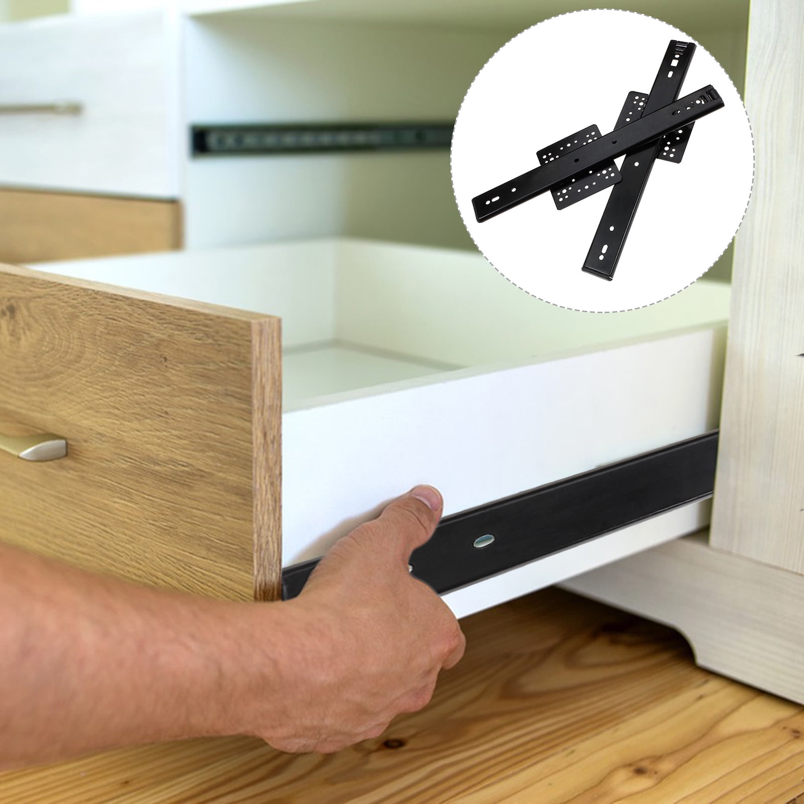 WHAMVOX 2 Pcs Furniture Slides Drawer Track Guide Cabinets Dresser ...