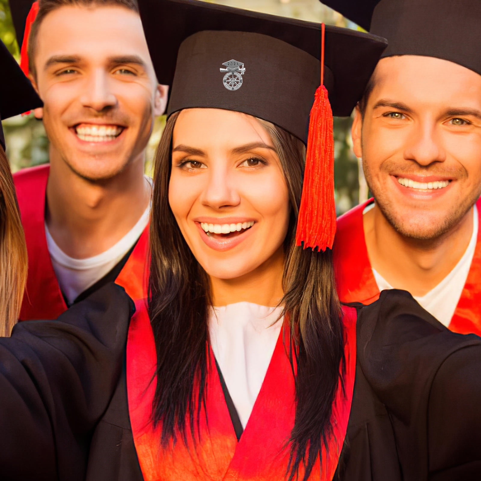 WHAMVOX 2 Pcs Graduation Brooch Hat Boutonniere Silver - Walmart.com