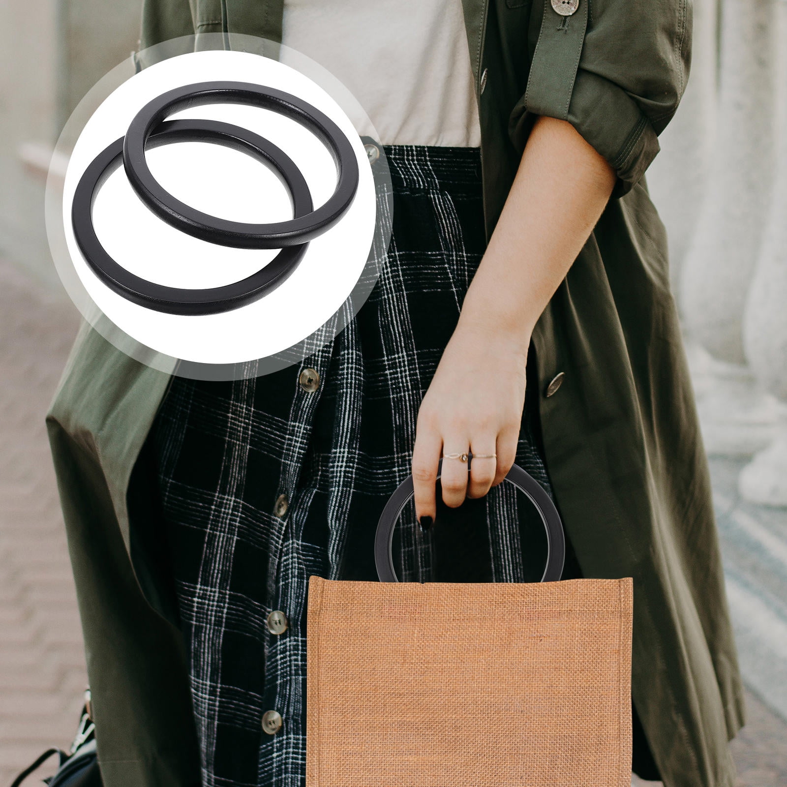 WHAMVOX 2 Pcs Handbag Accessories Handles Bags The Tote Purses Black ...