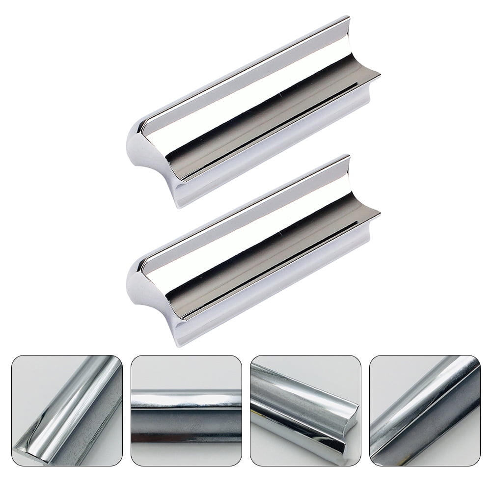 WHAMVOX 2 Pcs Hard-chrome Plated Finger Slide Lap Steel Slides Silver ...