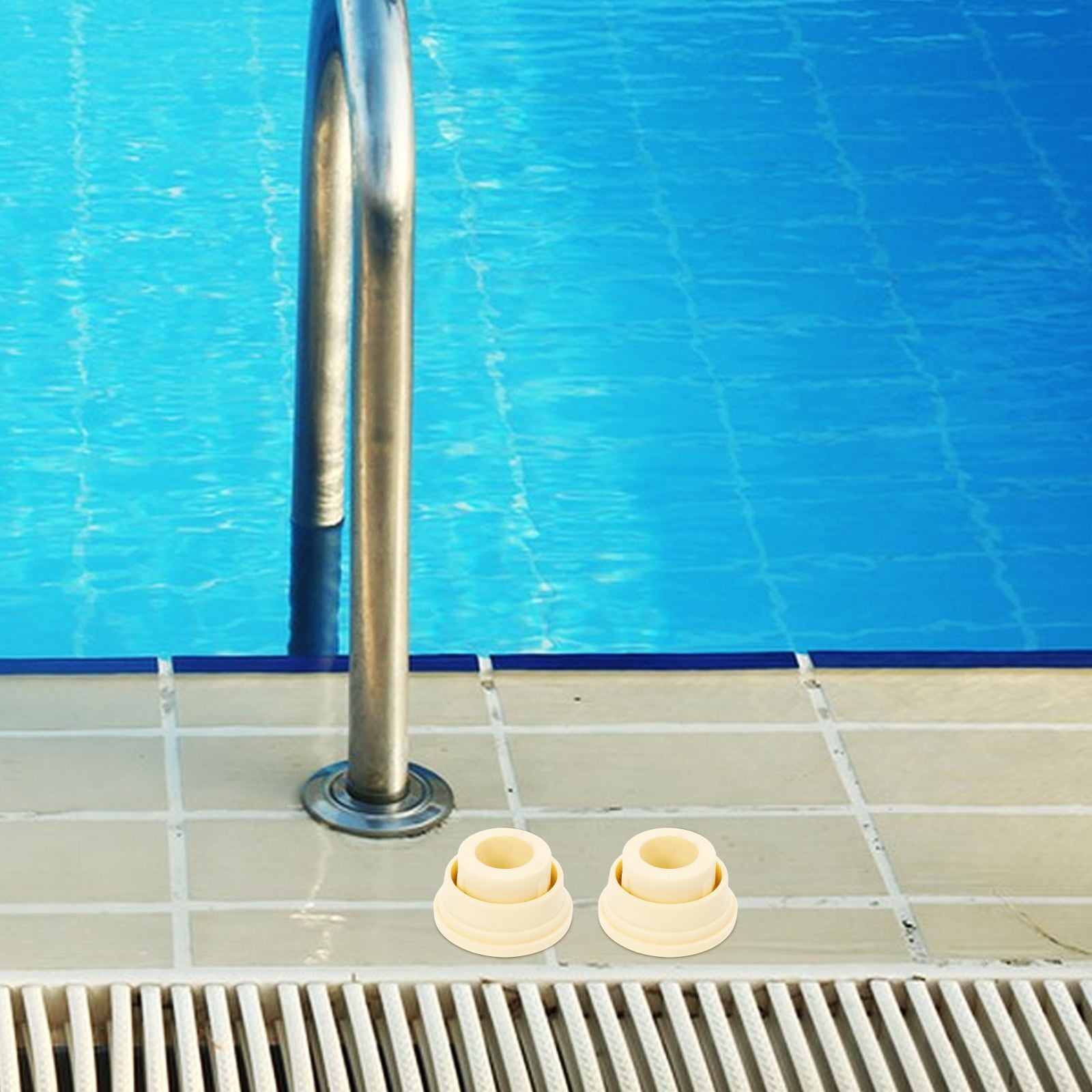 WHAMVOX 2 Pcs Ladder Rubber Stopper Bumper Swimming Pool Bumpers Beige ...