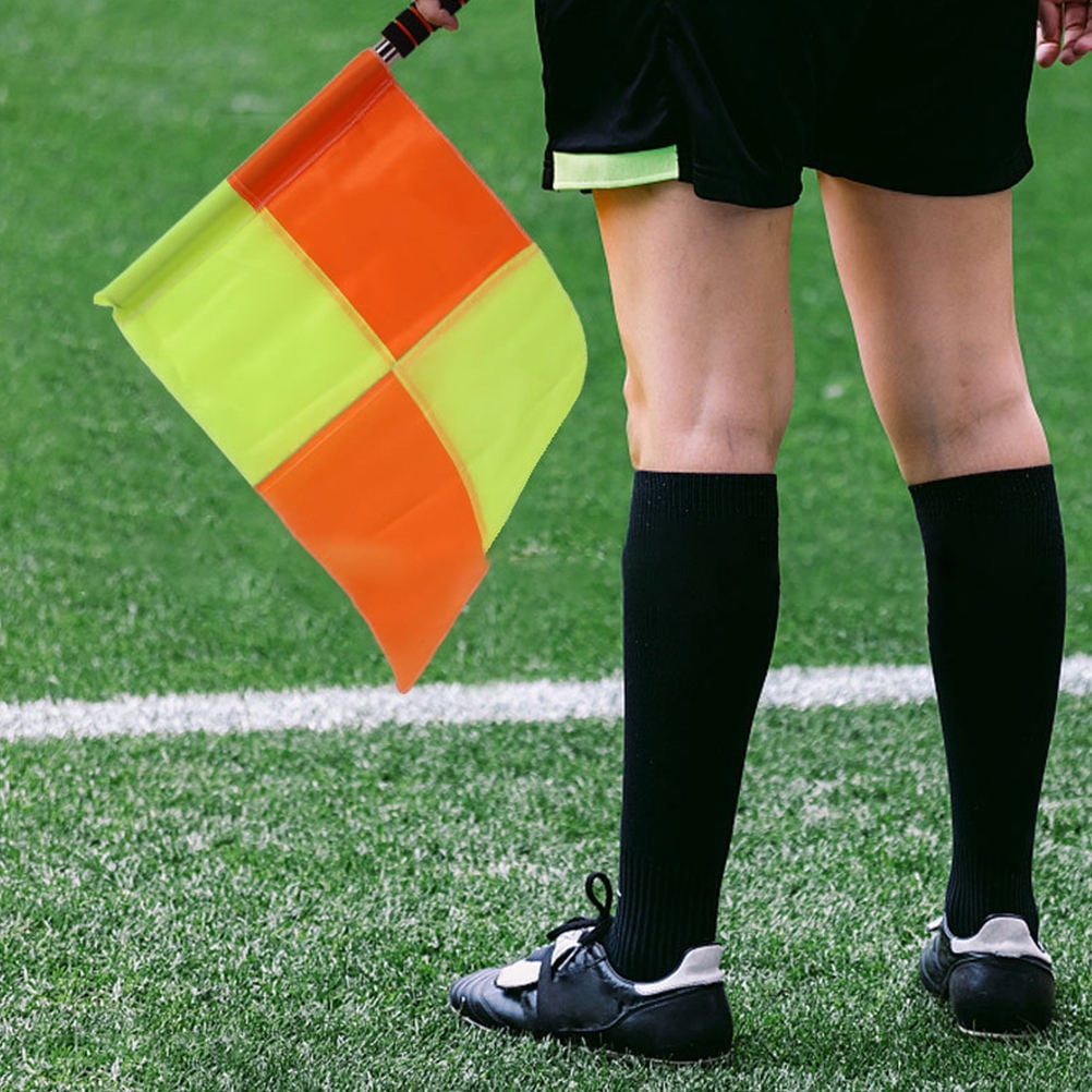 WHAMVOX 2 Pcs Linesman Flags Football Referee Flag Warning Referee Flags 45.8x40cm - Walmart.com