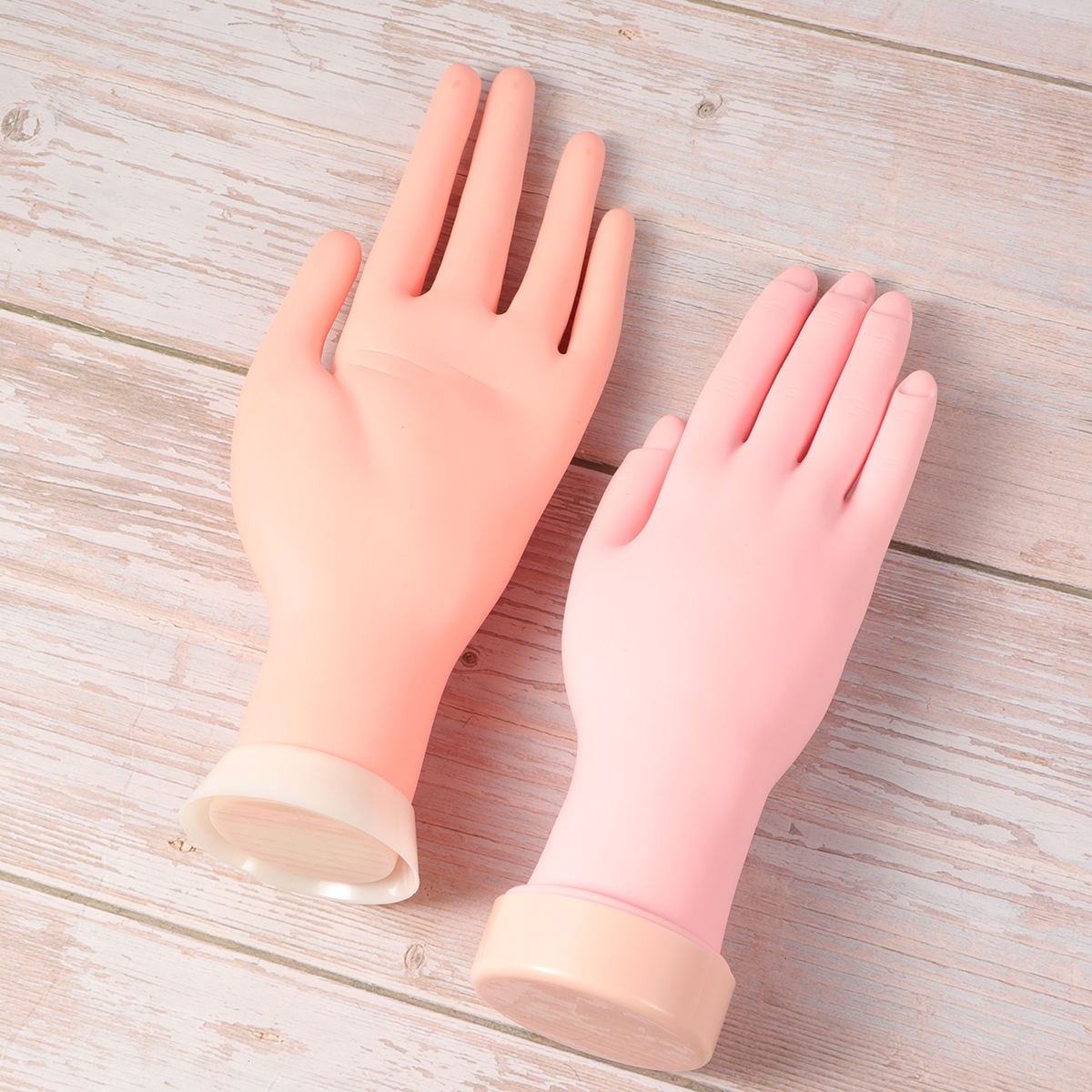 WHAMVOX 2 Pcs Manicure Training Hand Fake Model Nail Practice Hands ...