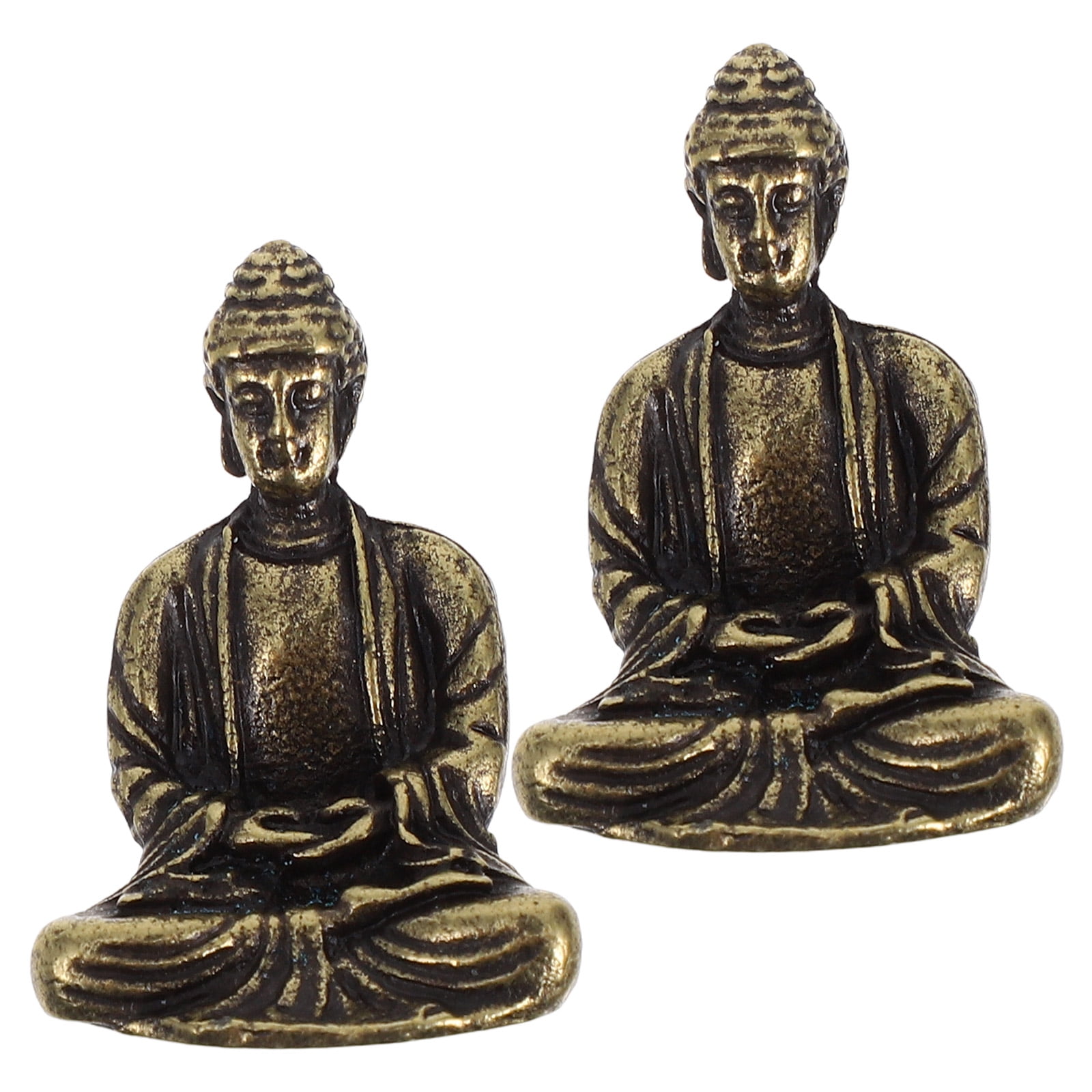 WHAMVOX 2 Pcs Mini Buddha Statues Exquisite Zinc Alloy Buddha Figurines ...