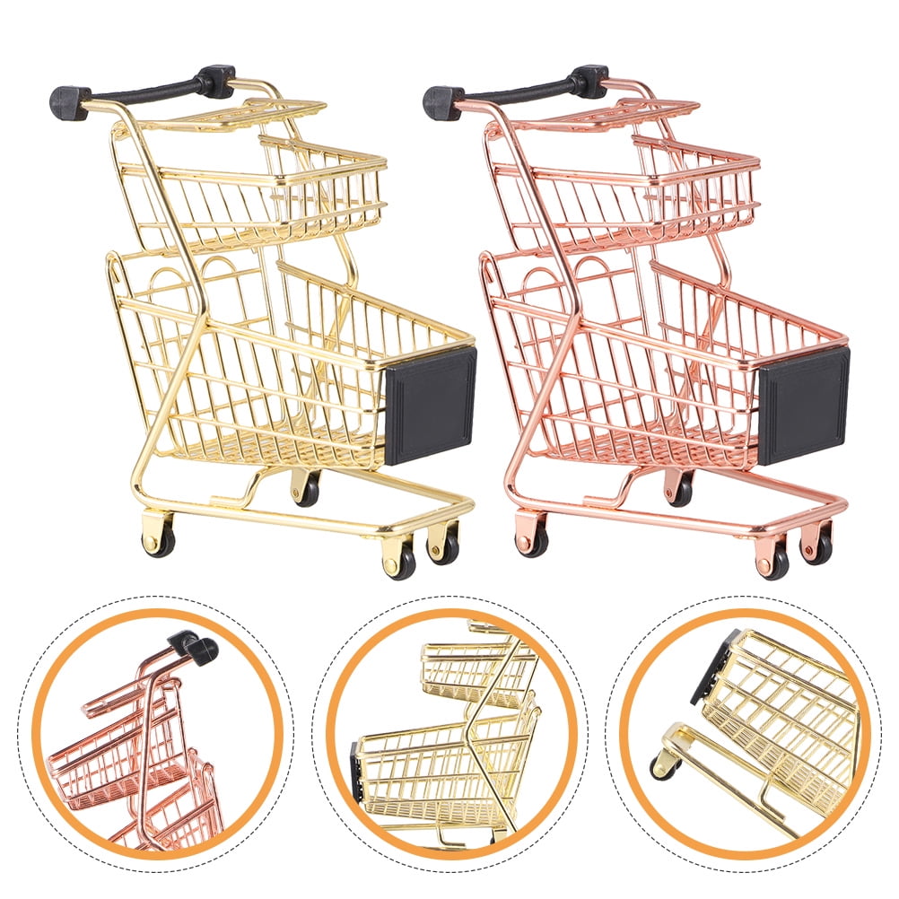 WHAMVOX 2 Pcs Mini Shopping Cart Mini Storage Cart Shopping Child 17 ...