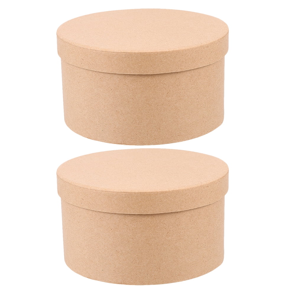 WHAMVOX 2 Pcs Paper Mache Boxes with Lids Express Cartons and Khaki ...