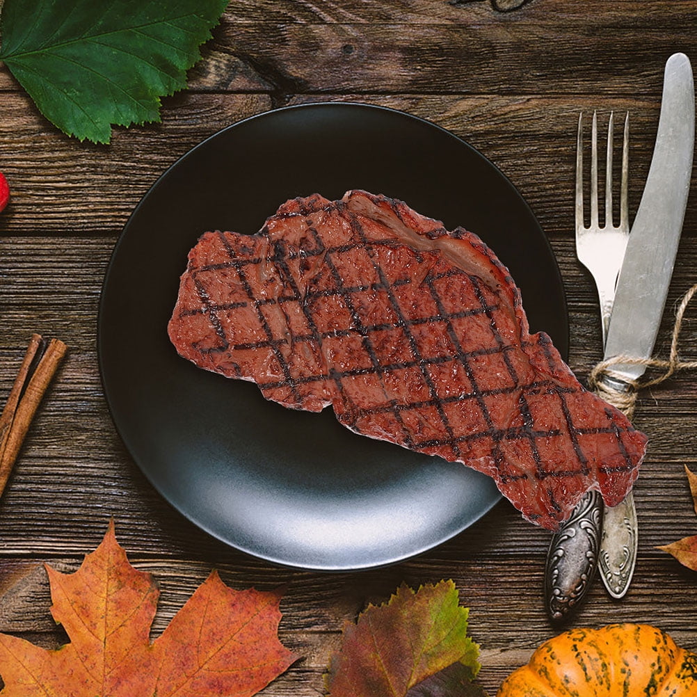 WHAMVOX 2 Pcs Prop Fake Steak Simulated Food Pretend Chef Role-play ...