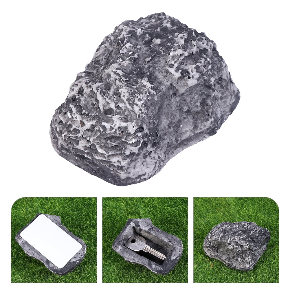 WHAMVOX 2 Pcs Rock Key Safe Outdoor Resin Key Box Key Storage Box 8X7X3 ...
