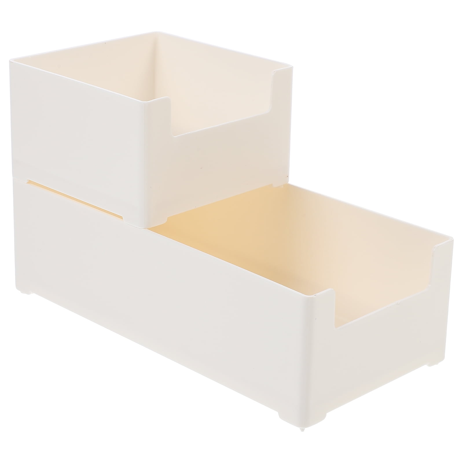 WHAMVOX 2 Pcs Stacking Storage Organizer Stackable Organizers White ...