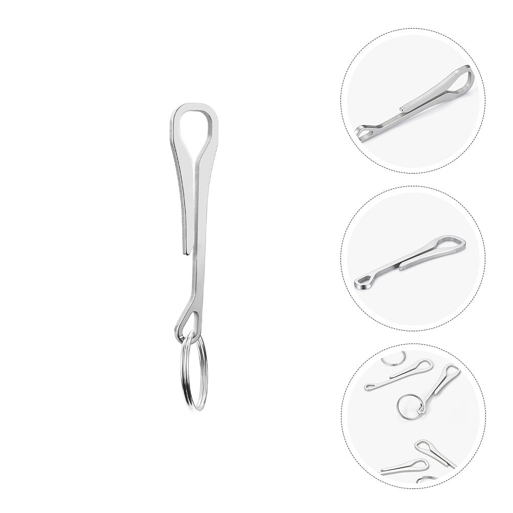 WHAMVOX 2 Pcs Stainless Steel Carabiner Shape Clip Clips Snap Hooks ...