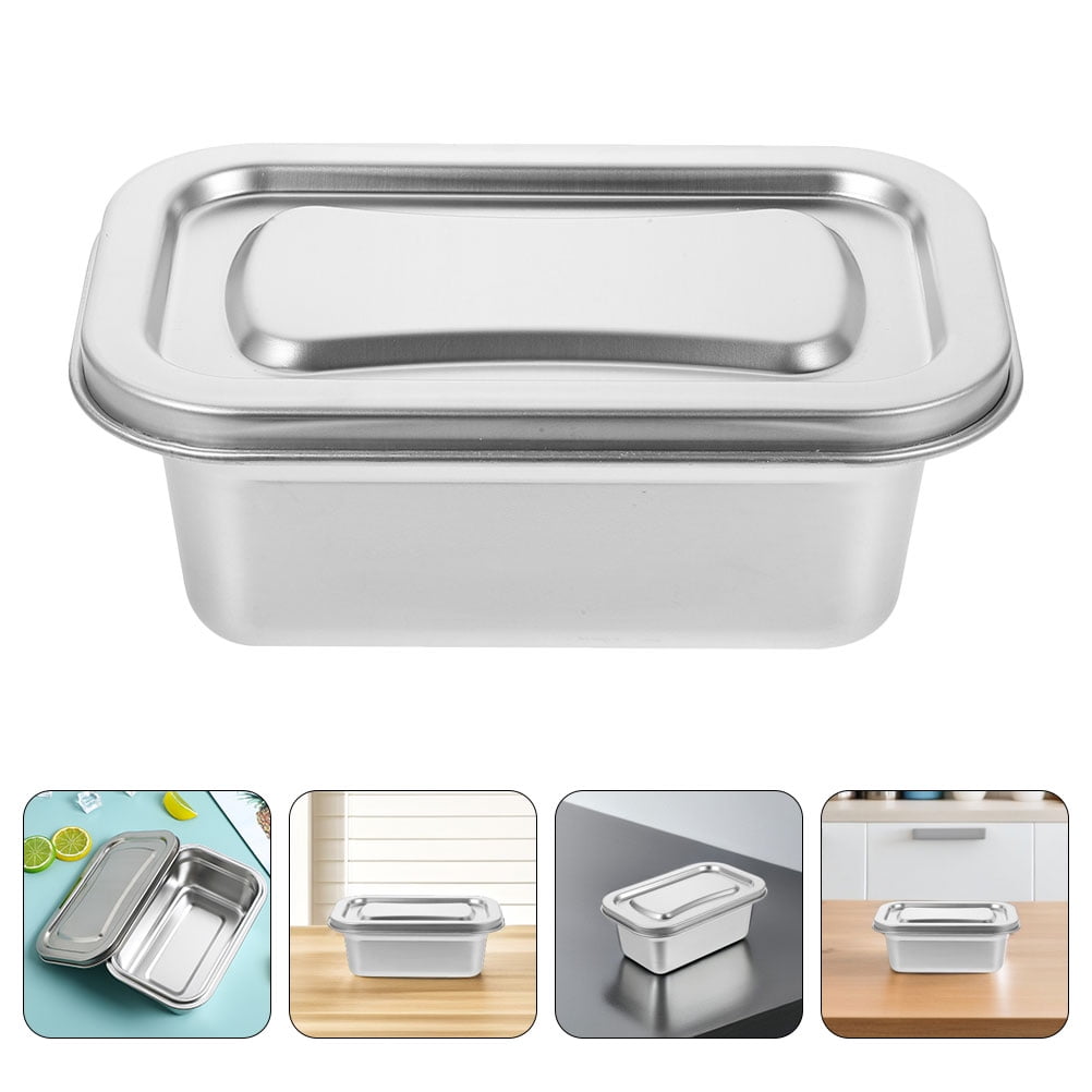 WHAMVOX 2 Pcs Stainless Steel Ice Cream Box Container Storage ...