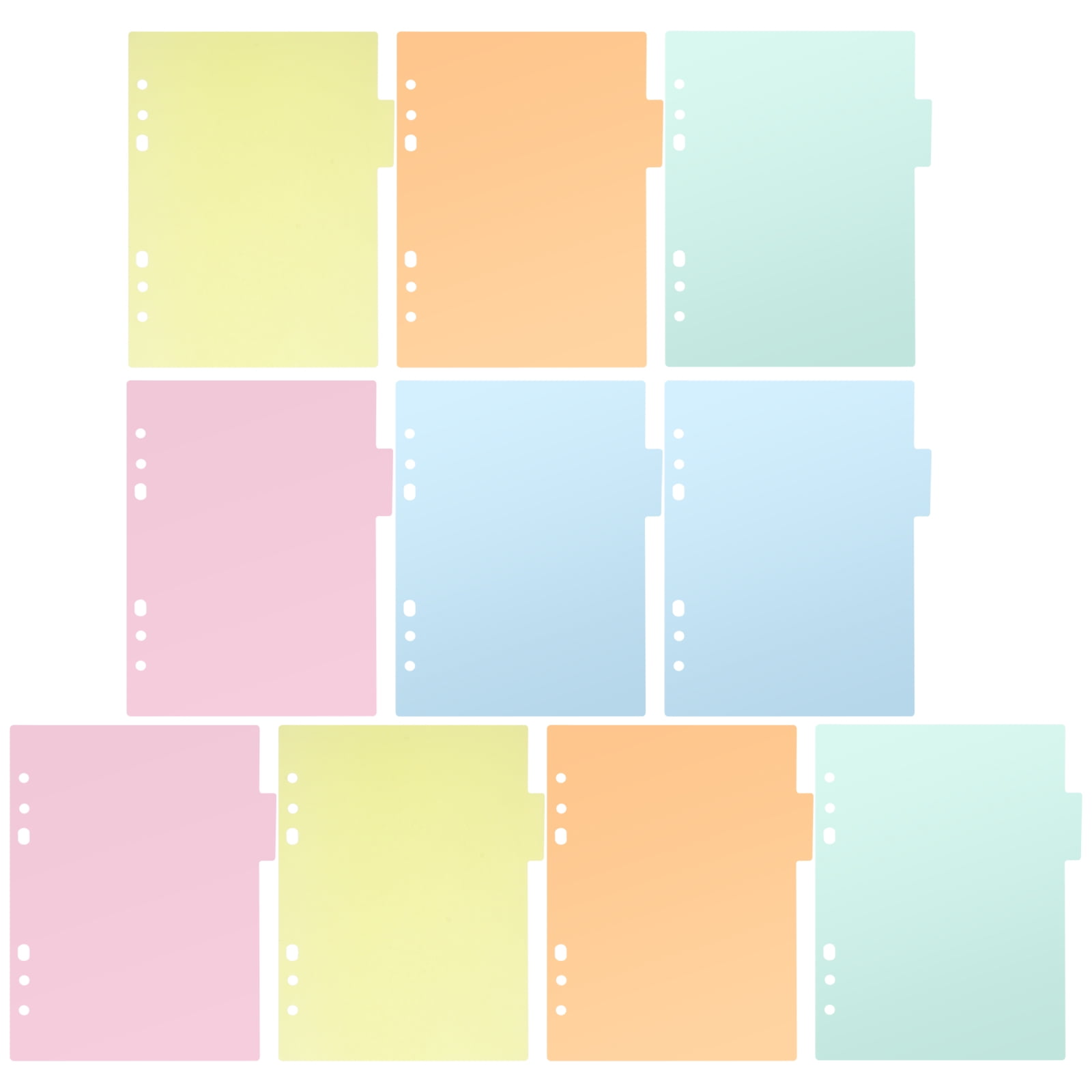 WHAMVOX 2 Pcs Tab Page Dividers Color Classification Plastic Film Extra ...