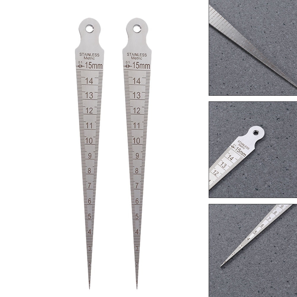 WHAMVOX 2 Pcs Taper Gauge Gap Thickness Welder Measuring Tool Silver ...