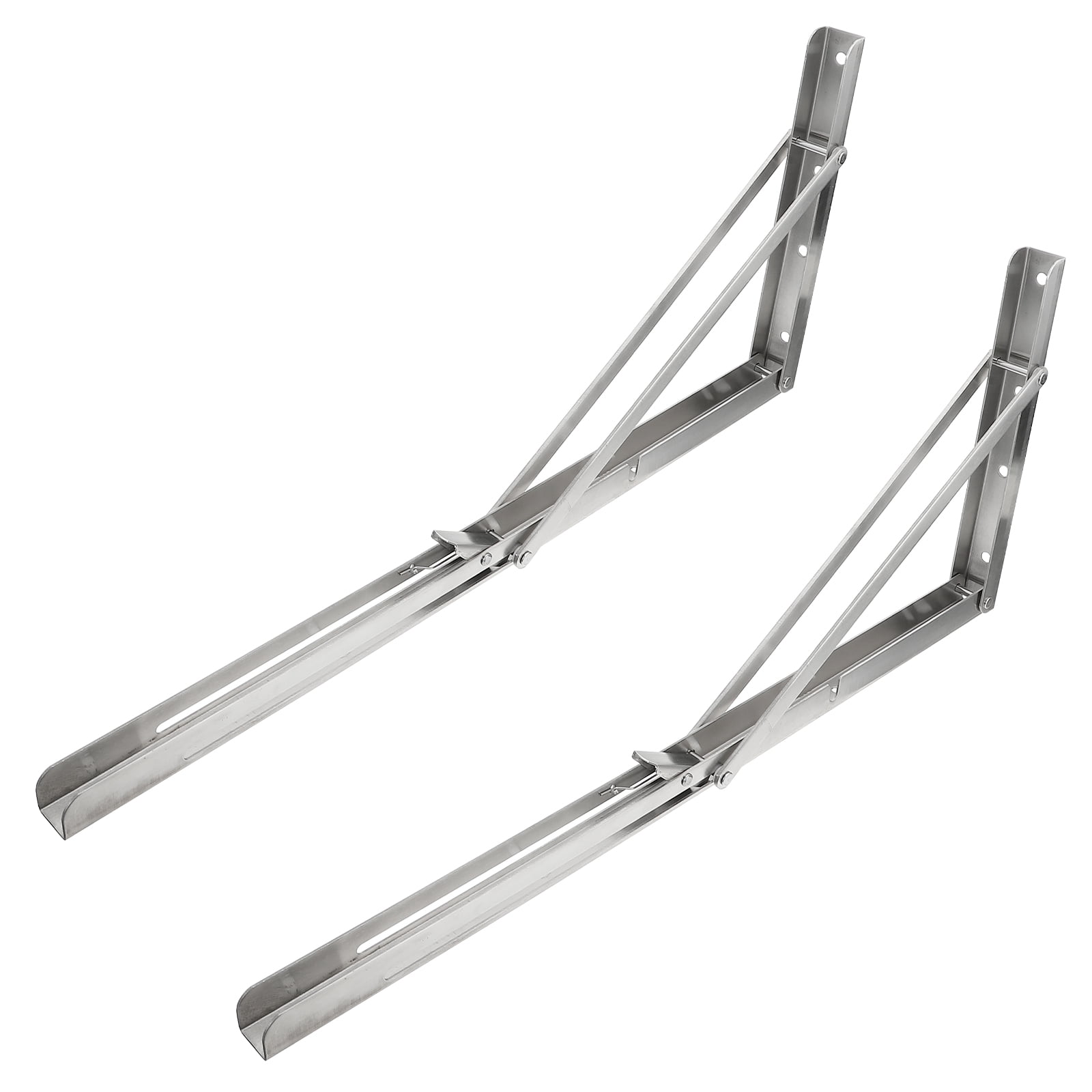 WHAMVOX 2 Pcs Useful Collapsible Brackets Stainless Steel Folding Brace ...