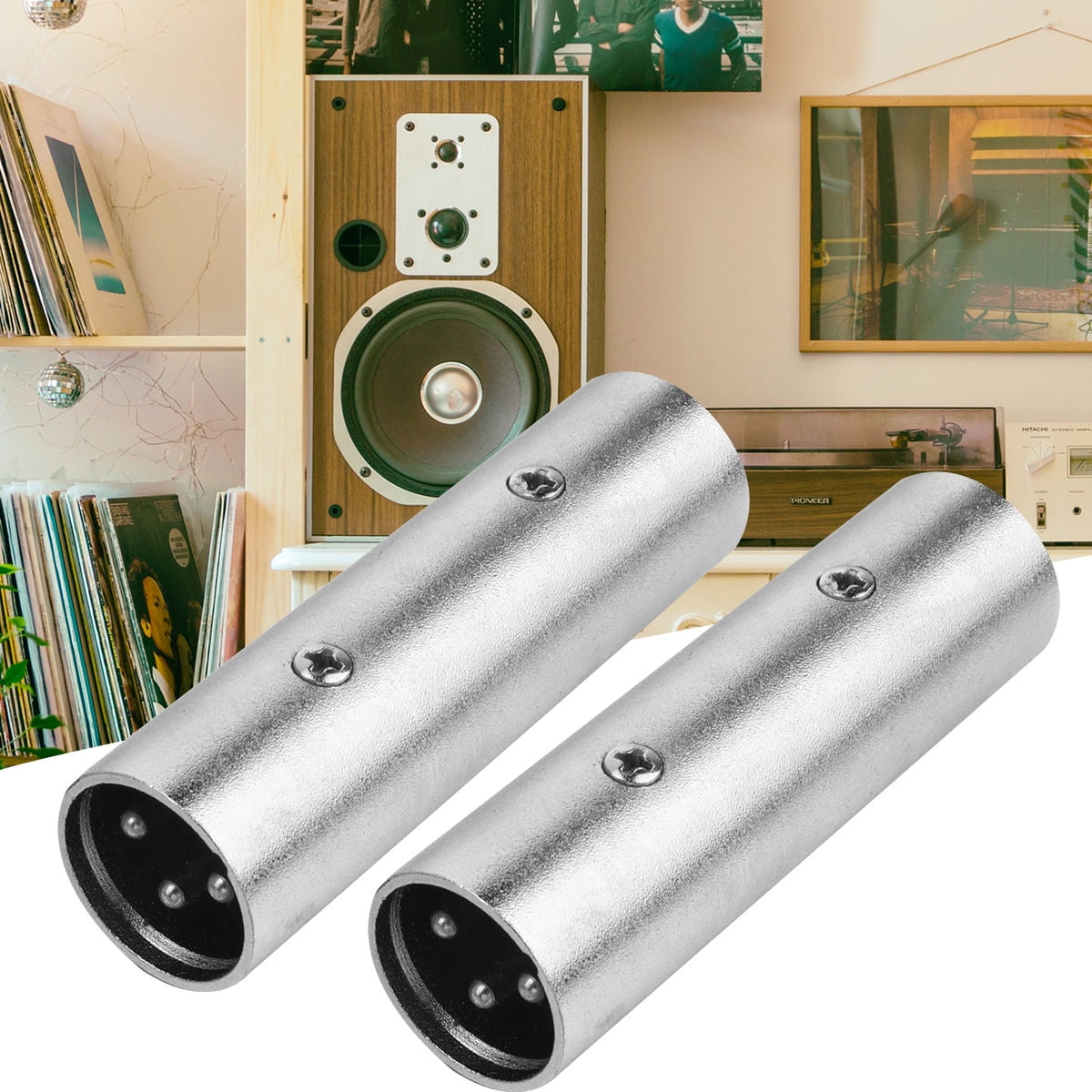 WHAMVOX 2 Pieces XLR Male To Male Connector 3 Pin XLR Connector ...