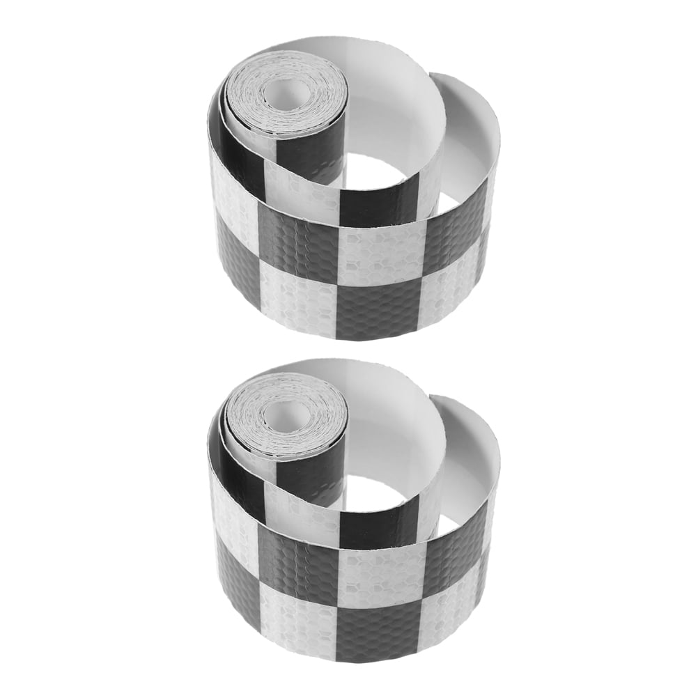 WHAMVOX 2 Rolls Black White Checkered Reflective Tape Outdoor ...