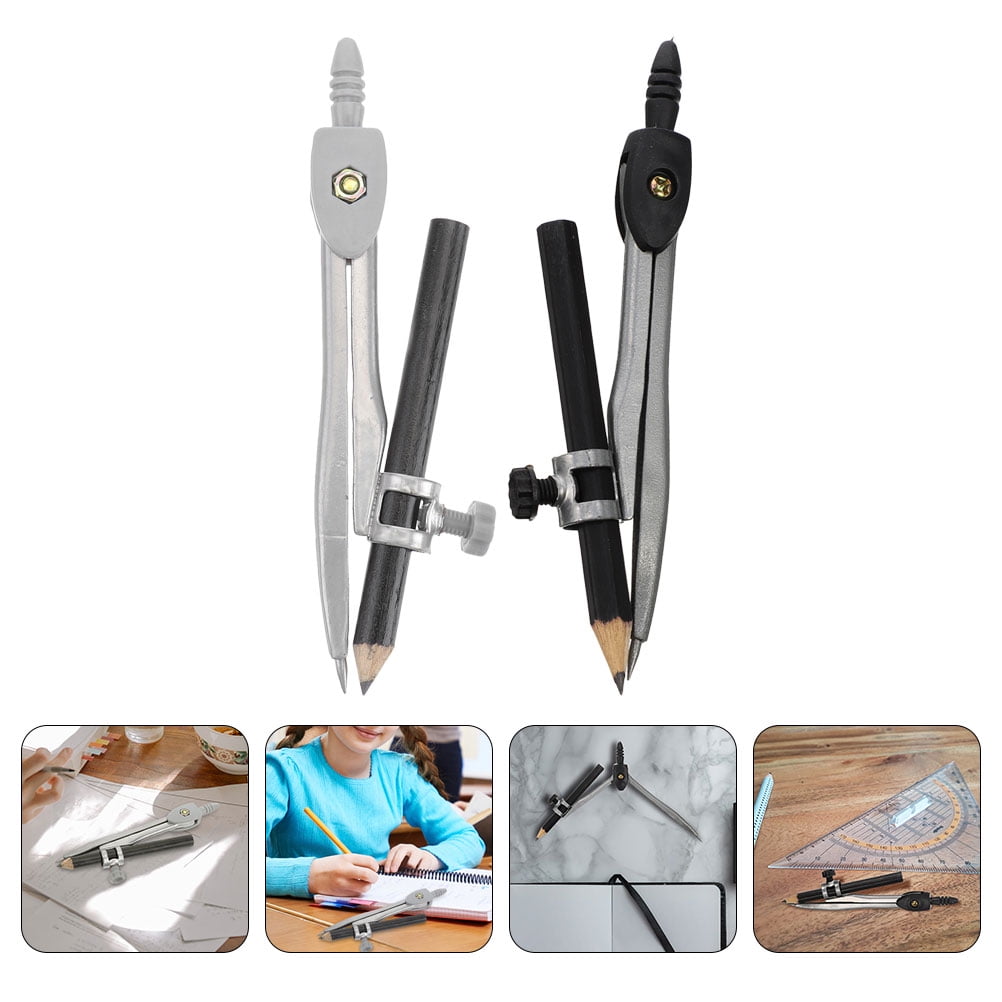 WHAMVOX 2 Set Compass With Pencil Student Math Geometry Compasses Tool ...