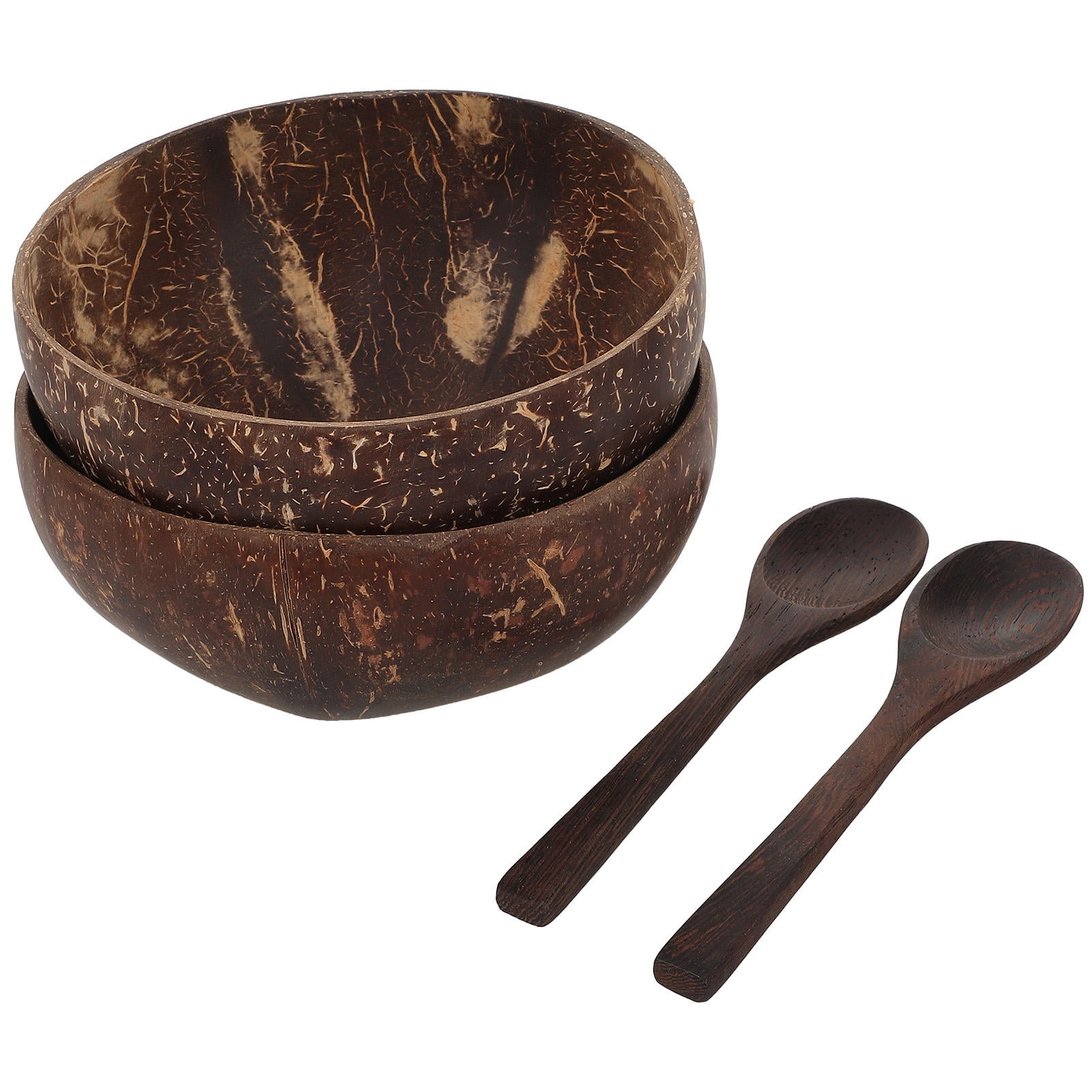 WHAMVOX 2 Sets Coconuts Shell Bowl Decorative Salad Bowl Natural ...