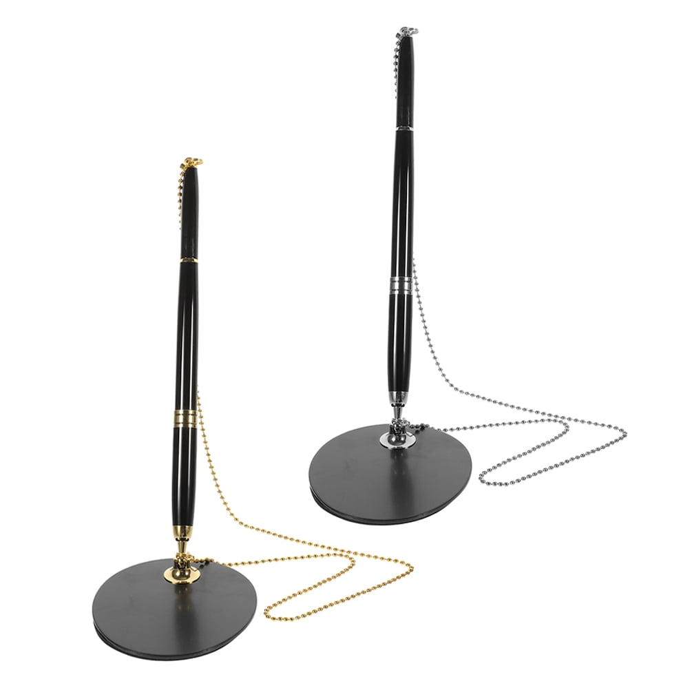 WHAMVOX 2 Sets Counter Pens With Chain And Pen Holder For Home Office ...