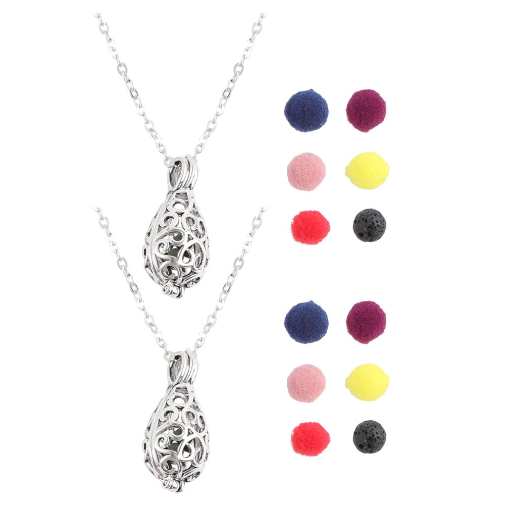 WHAMVOX 2 Sets Essential Oil Diffuser Necklace Aromatherapy Locket ...