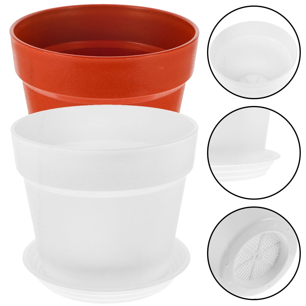 WHAMVOX 2 Sets Garden Plastic Flowerpot Durable Planting Nursery Pot ...