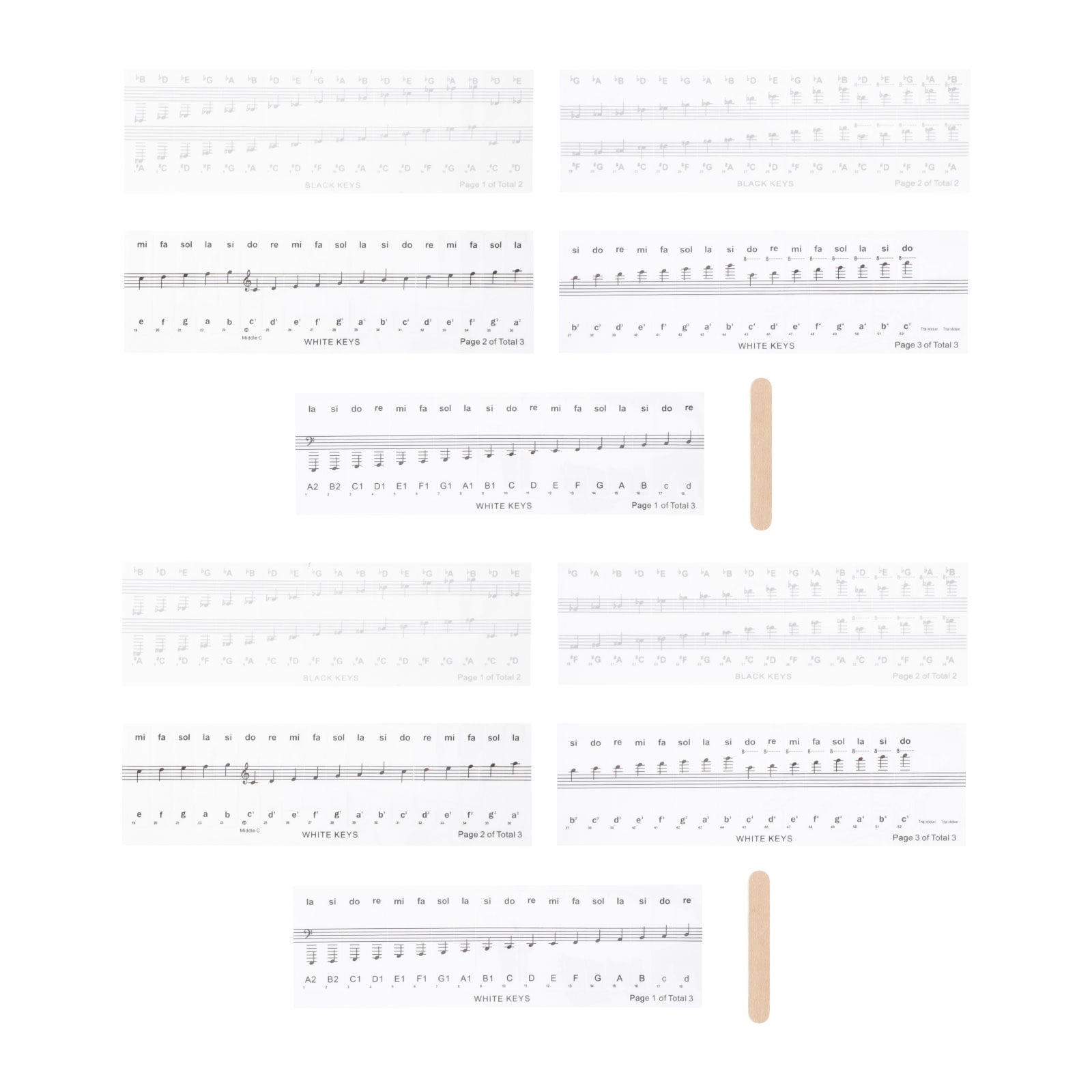 WHAMVOX 2 Sets Keys Keyboard Note Stickers Piano Stickers Piano Key ...