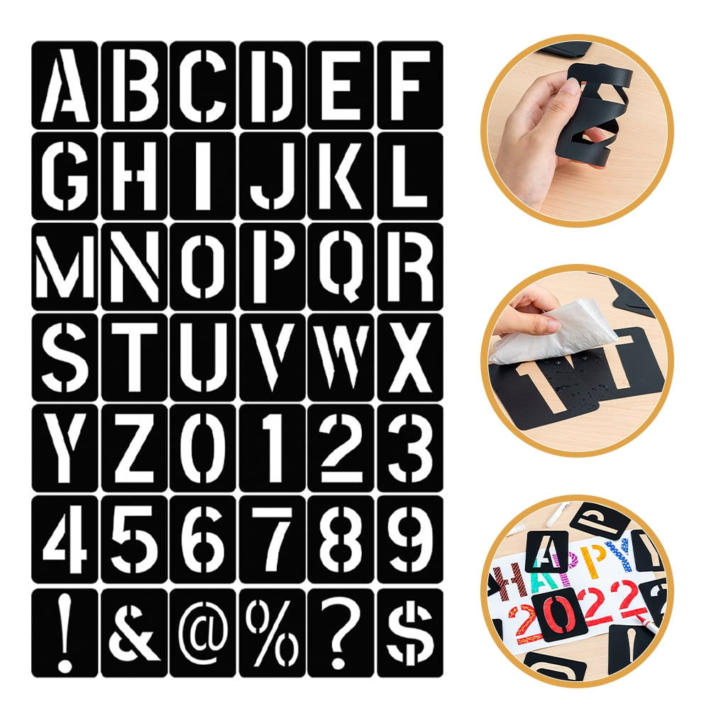 WHAMVOX 2 Sets Reusable Letter Number Symbol Stencils Alphabet Stencils ...