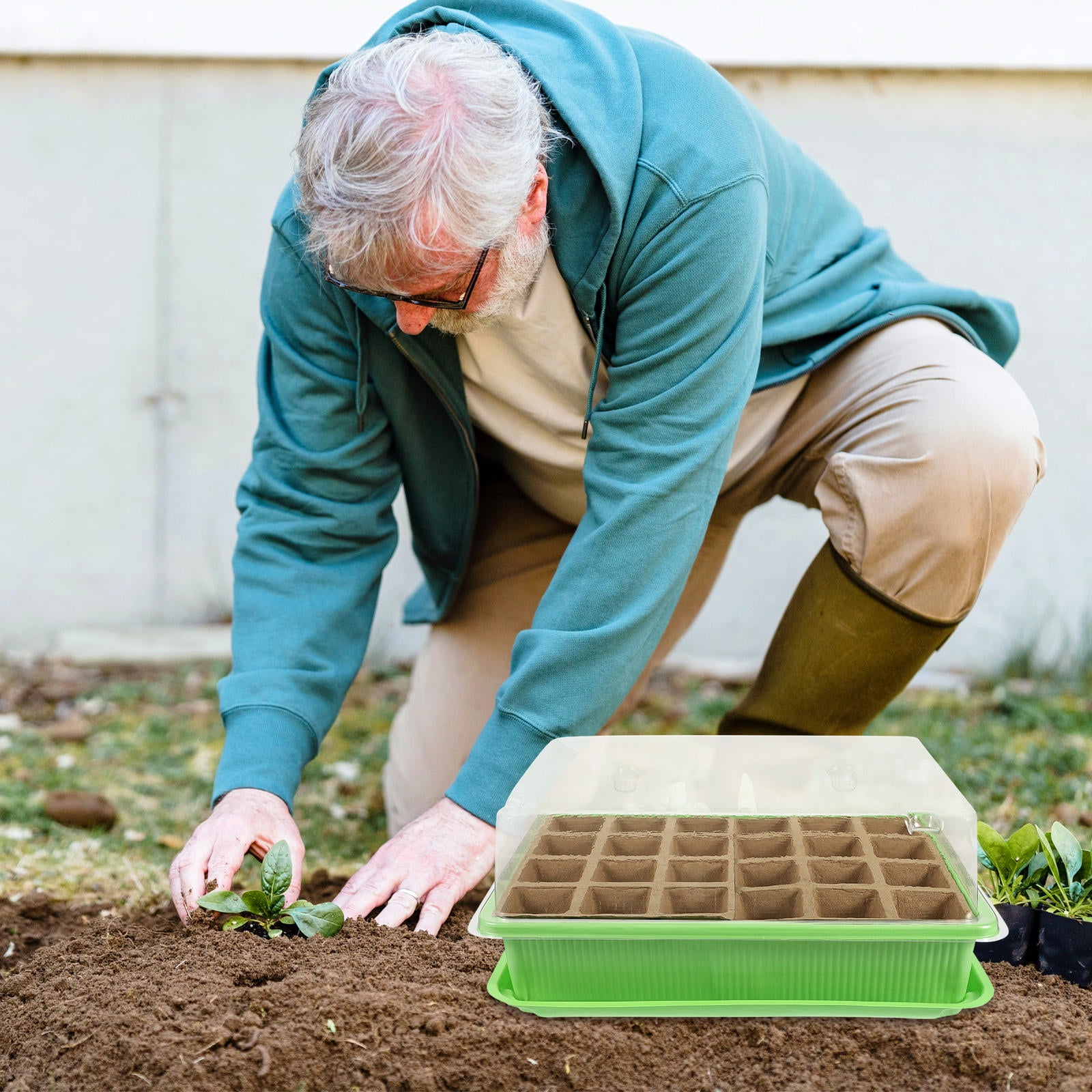 WHAMVOX 2 Sets Tray Sprouting Nursery Box Plant Growing Germination ...