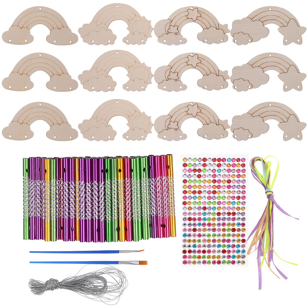 WHAMVOX 2 Sets of Wooden Wind Chime Wind Chime Wooden Slices Set ...