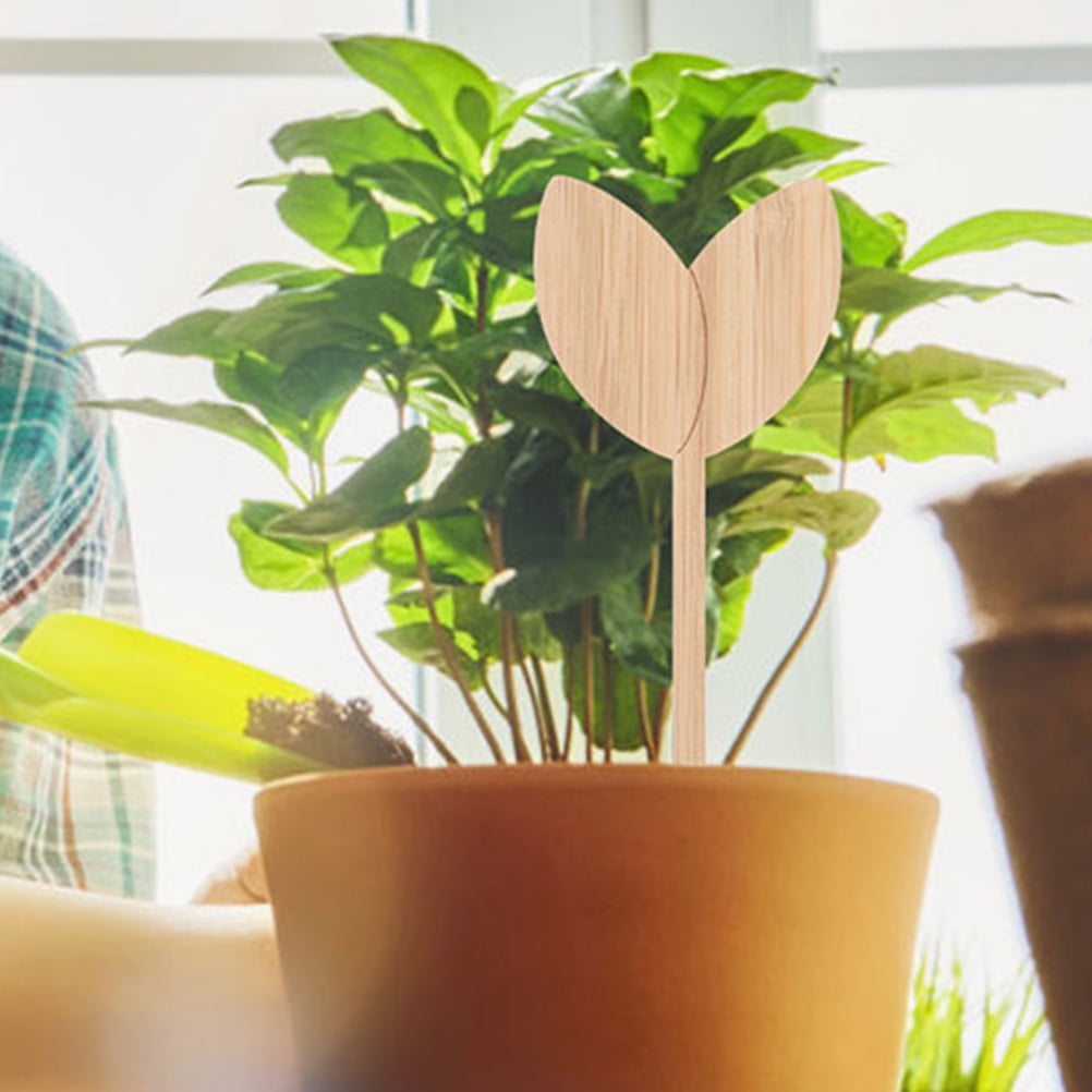 WHAMVOX 20 Pack Light Brown Wooden Plant Markers for Garden Labeling ...